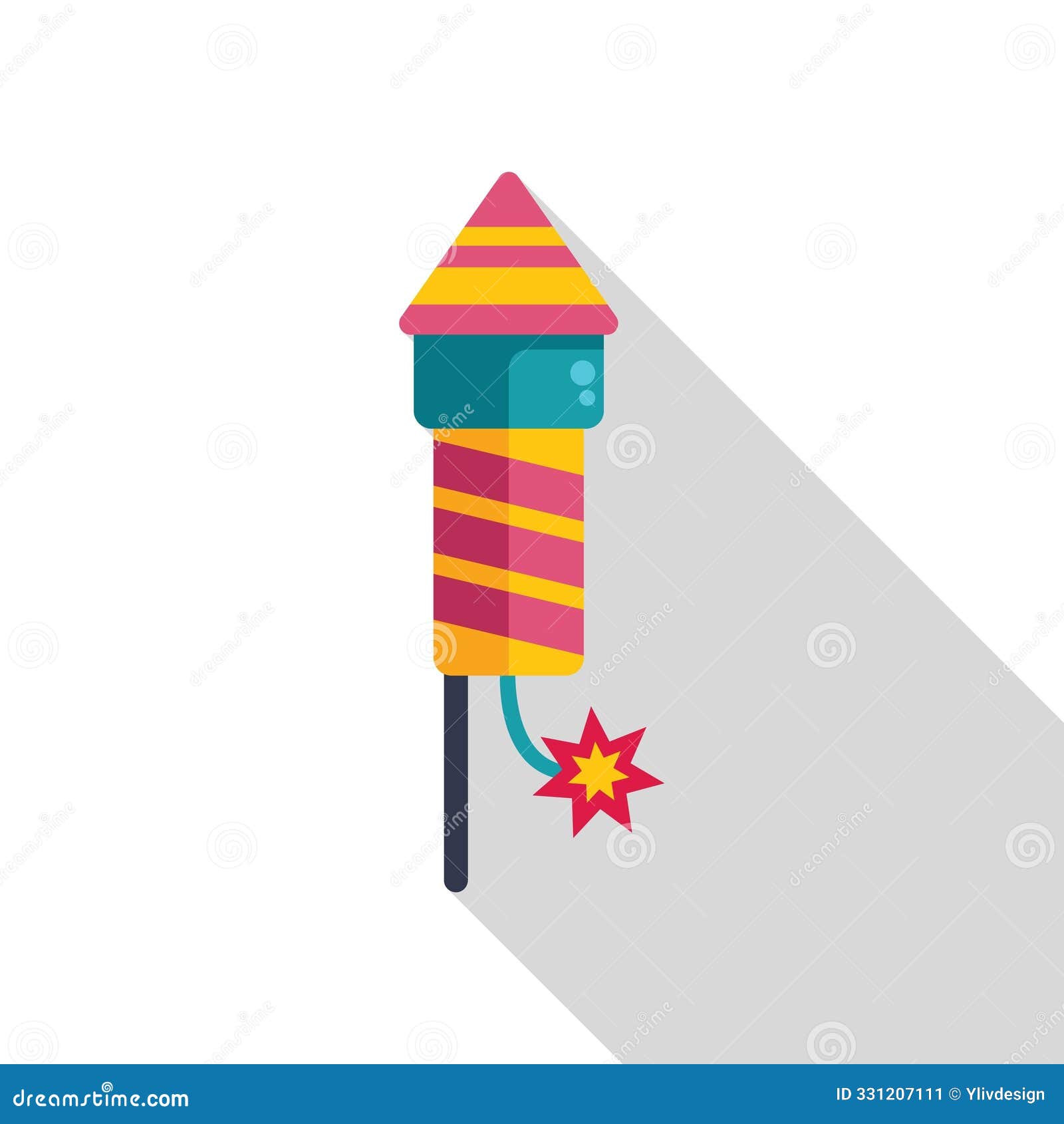 Firework Rocket Exploding with Sparks Flying, Colorful Celebration Icon ...
