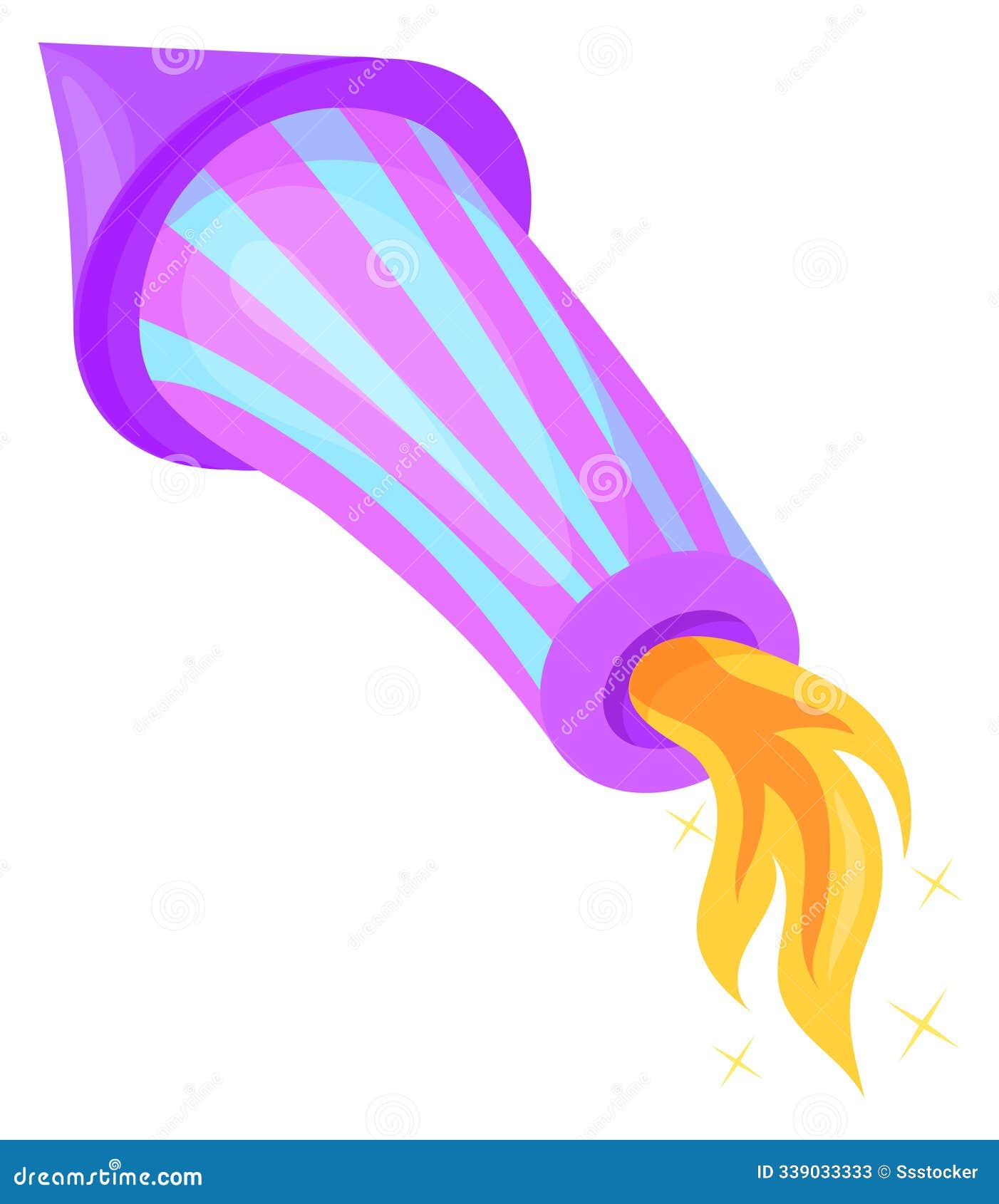 Firework Rocket. Flying Fire Cracker Cartoon Icon Stock Illustration ...