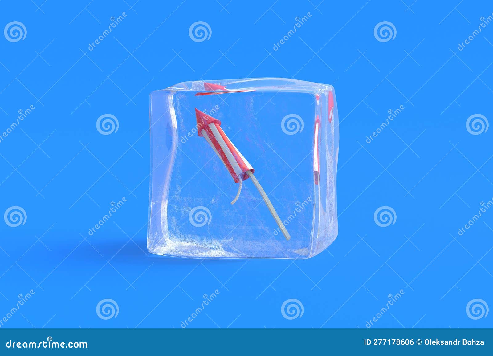 Firework Rocket in Ice Cube Stock Illustration - Illustration of ...