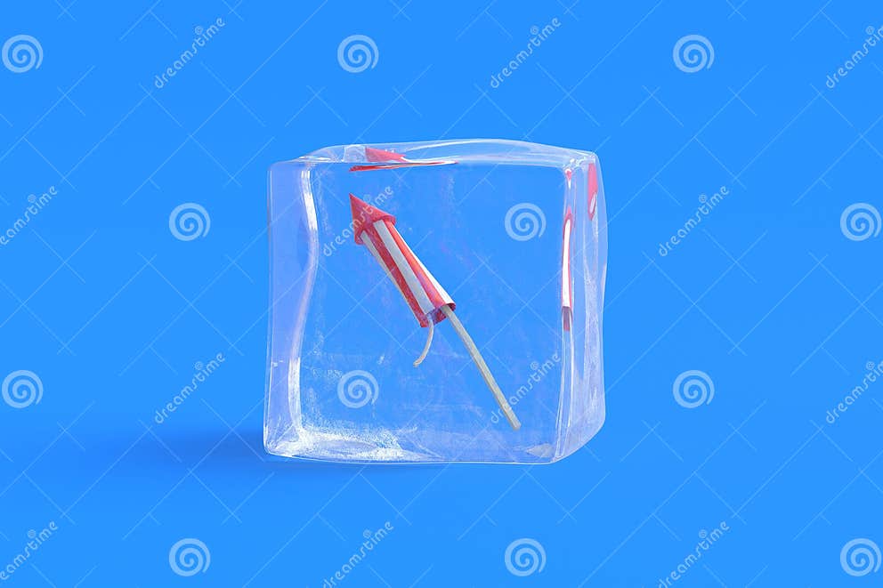 Firework Rocket in Ice Cube Stock Illustration - Illustration of ...