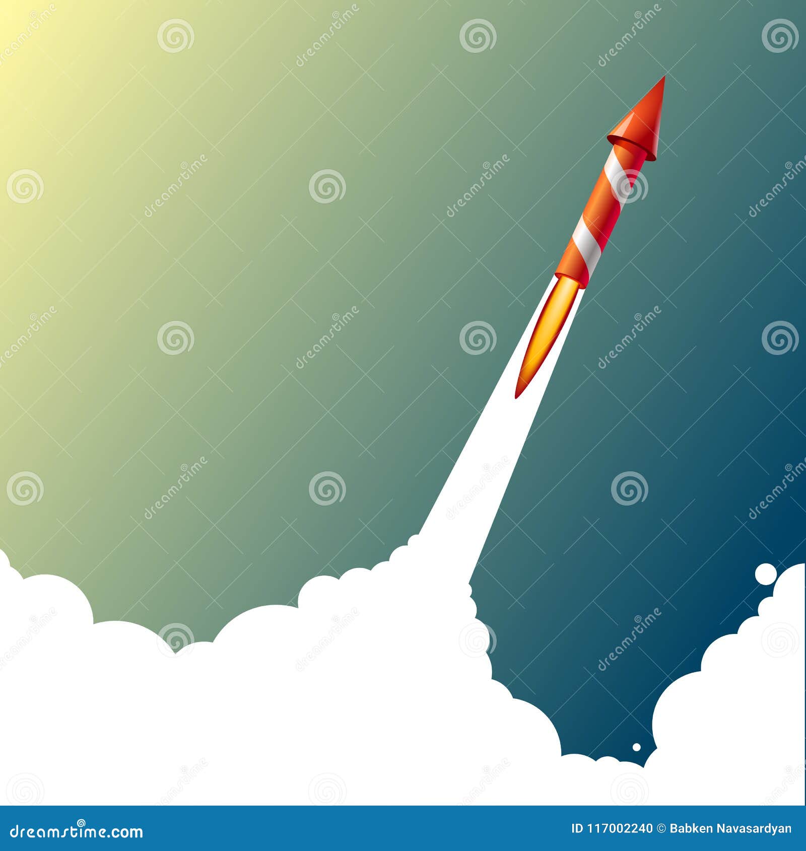 Firework rocket launch stock vector. Illustration of flat - 117002240
