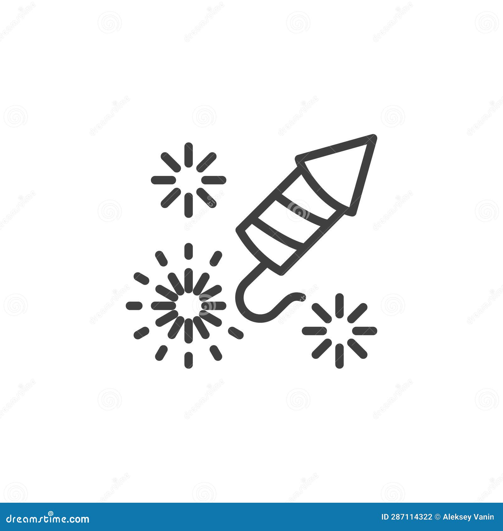 Firework rocket line icon stock vector. Illustration of line - 287114322