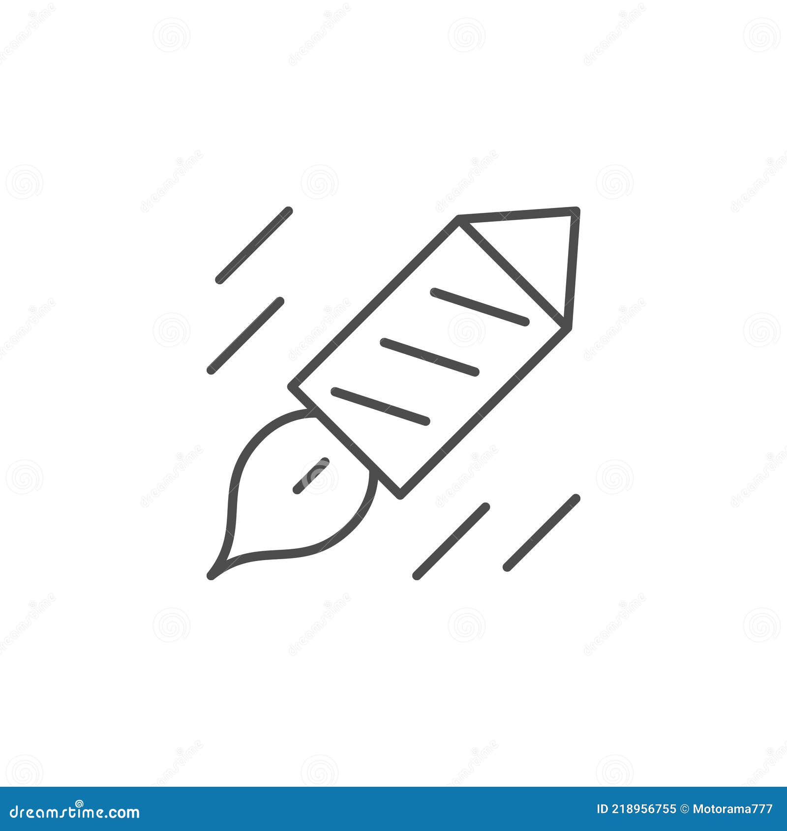 Firework Rocket Line Outline Icon Stock Vector - Illustration of ...