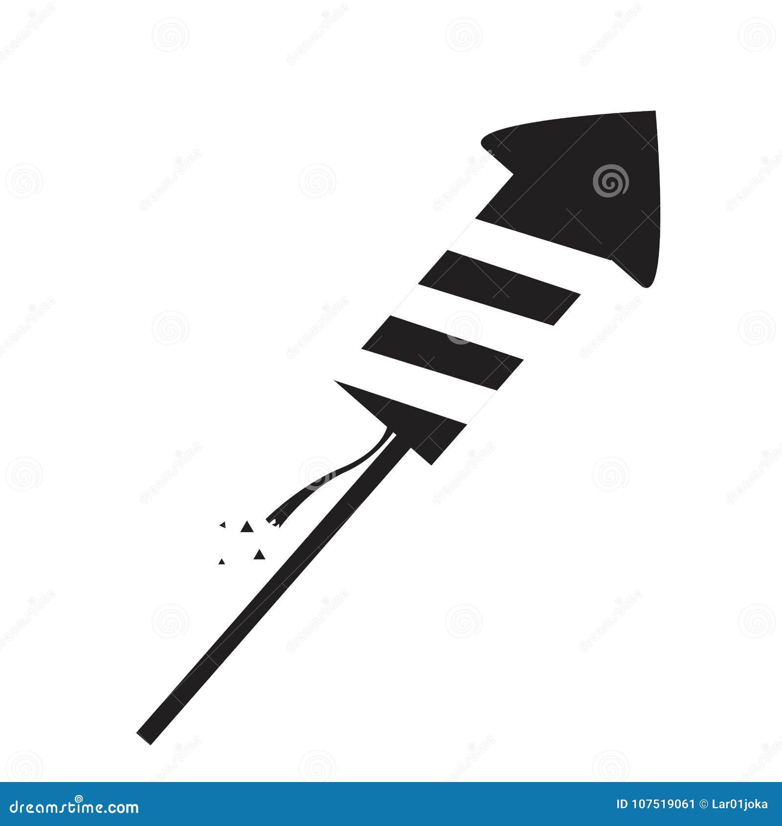 Firework Rocket Silhouette Cartoon Vector | CartoonDealer.com #107519061