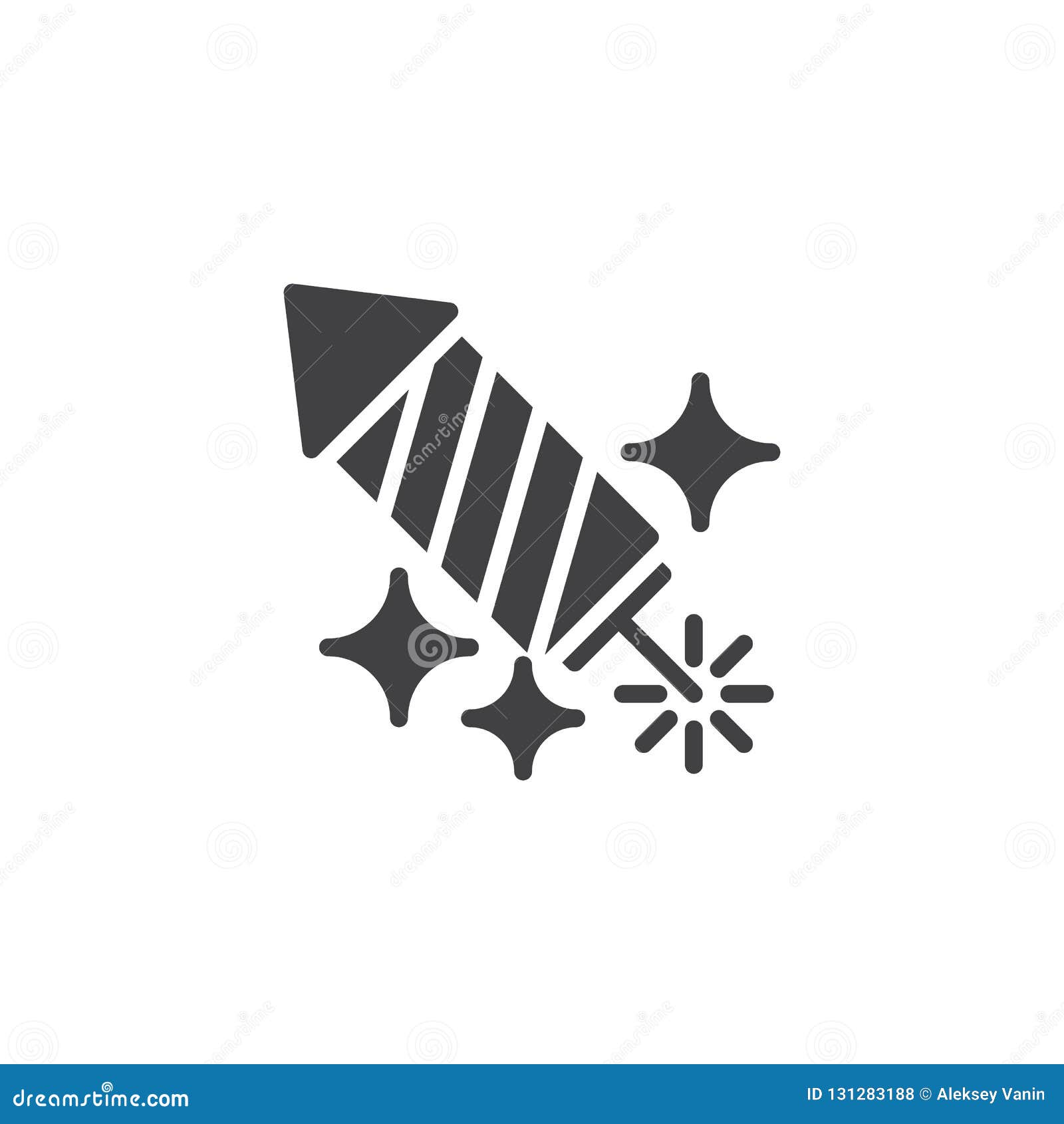 Firework Rocket Vector Icon Stock Vector - Illustration of perfect ...