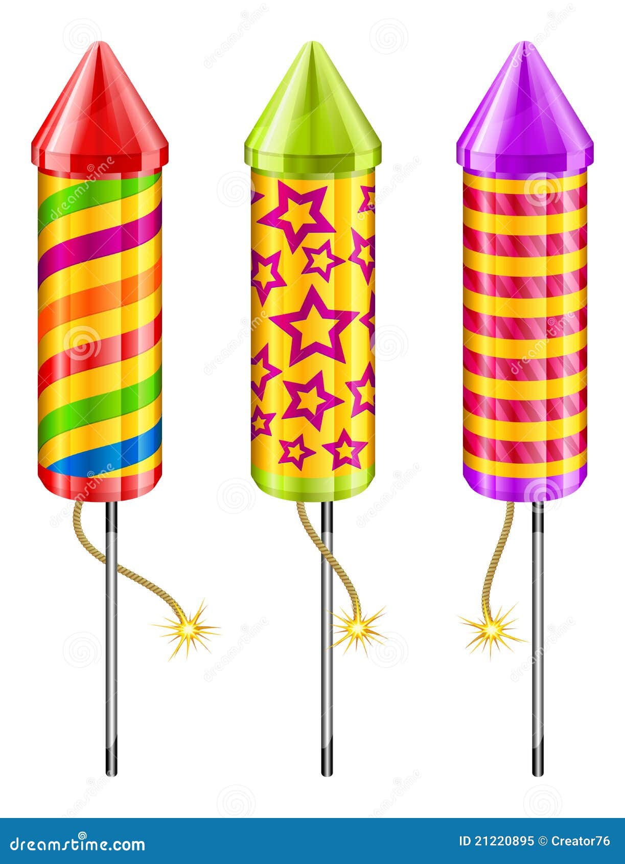 Firework rockets stock vector. Illustration of event - 21220895