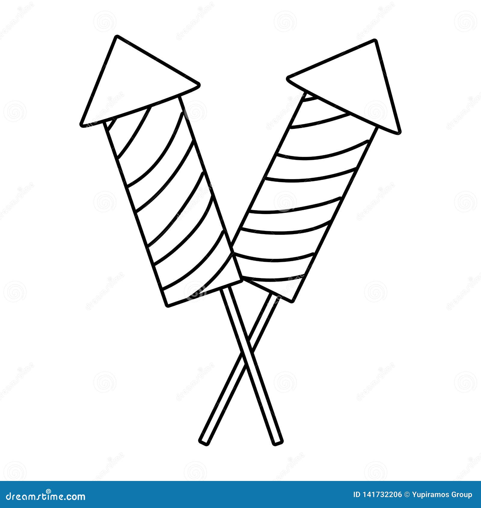 Firework rockets cartoon stock vector. Illustration of isolated - 141732206