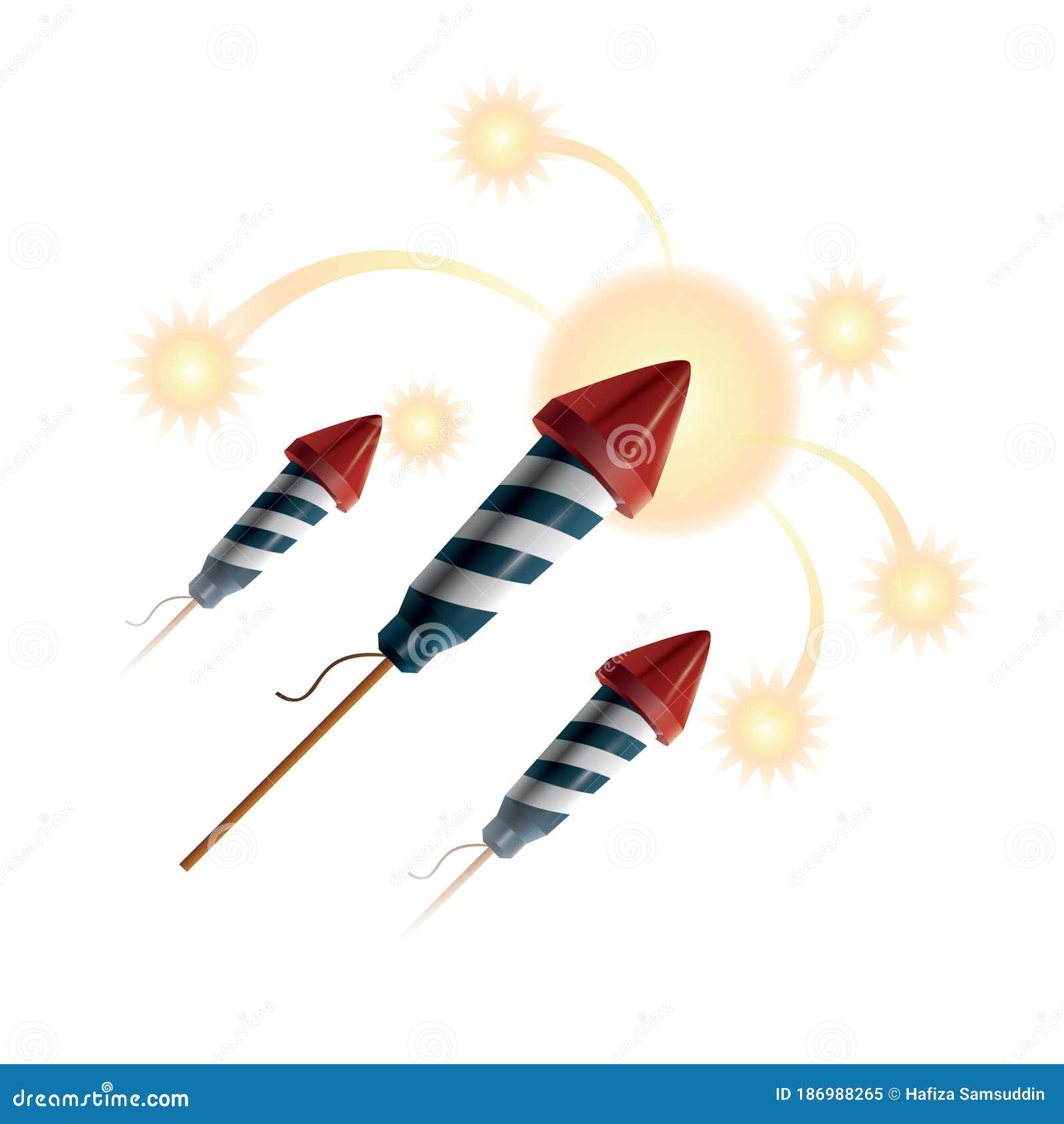 Firework Rockets. Vector Illustration Decorative Design Stock Vector ...