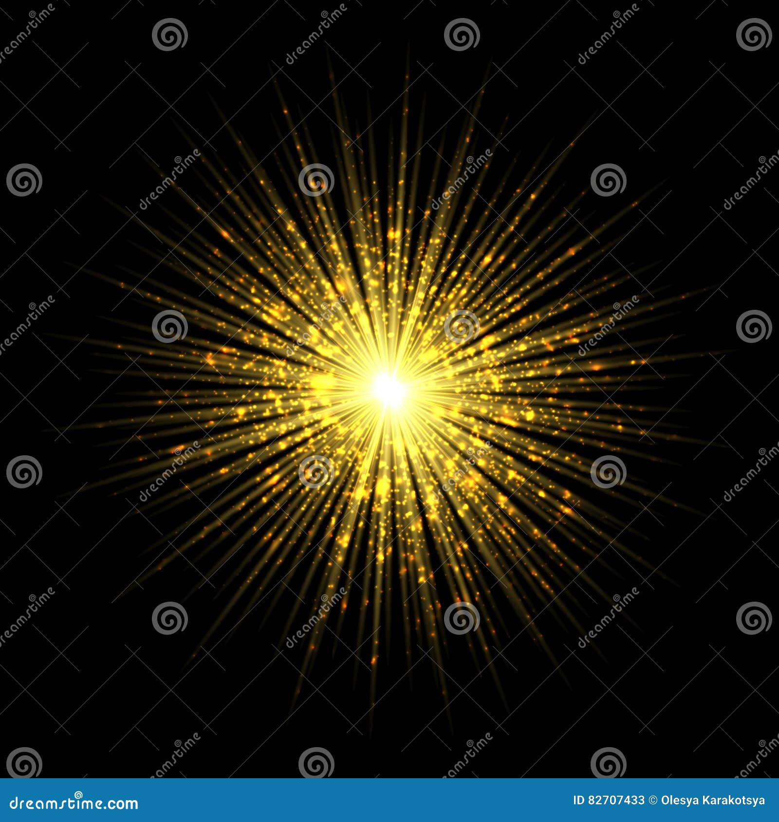 Firework Salute Magic Light Effect Stars Burst Isolated On Trans Vector ...