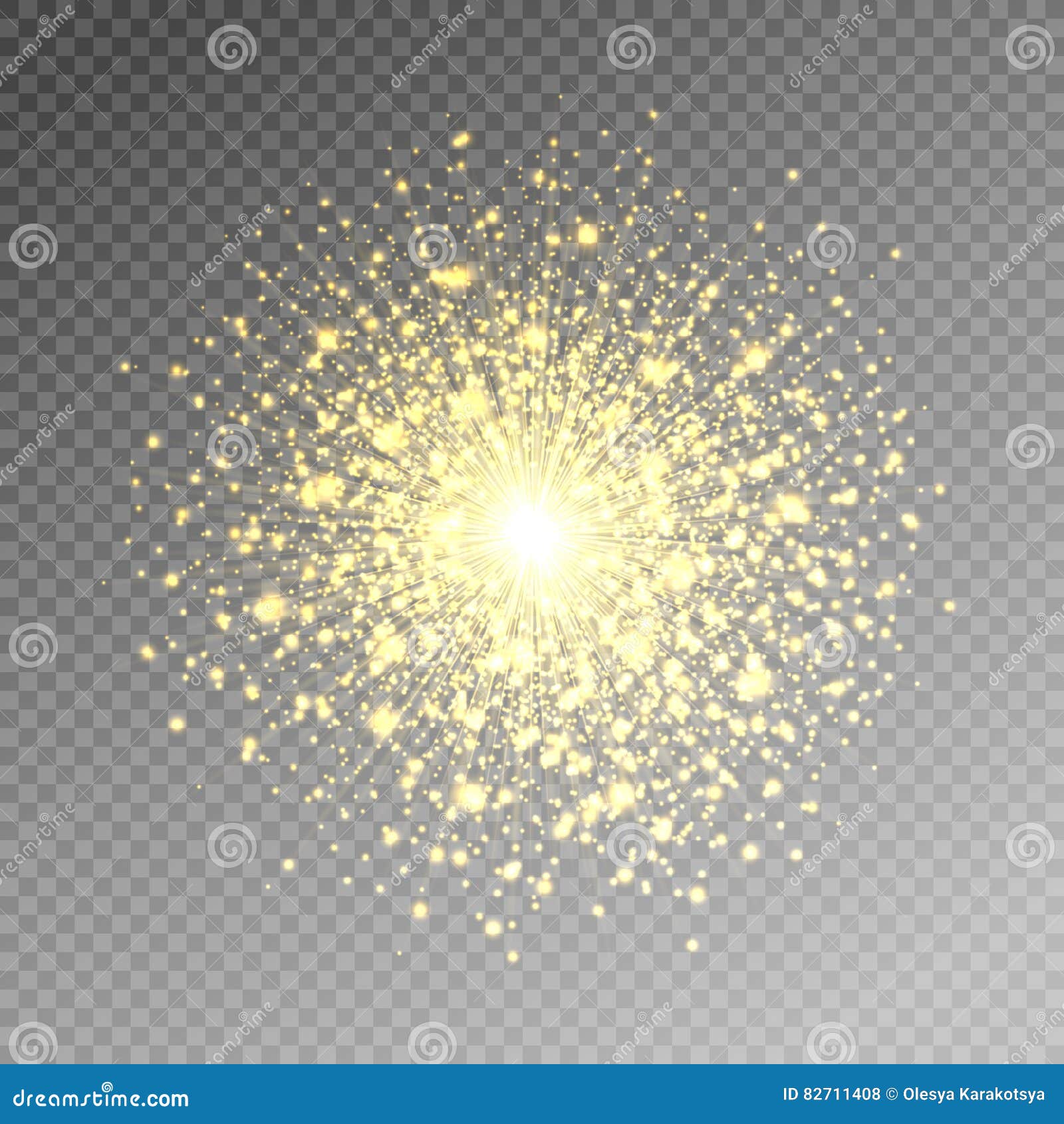 Firework Salute Magic Light Effect Stars Burst Isolated On Trans Vector ...