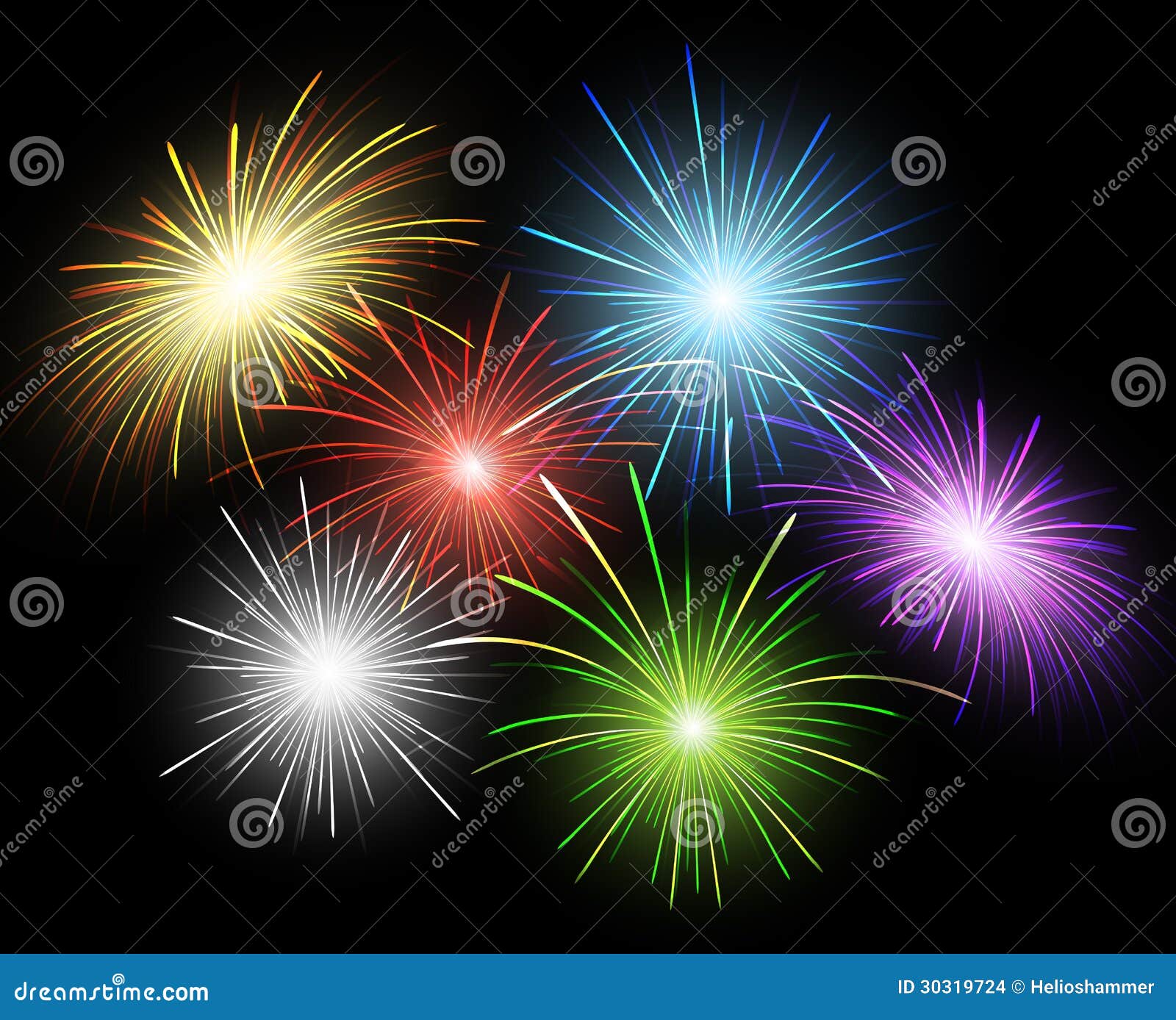 Firework set stock vector. Illustration of celebrate - 30319724