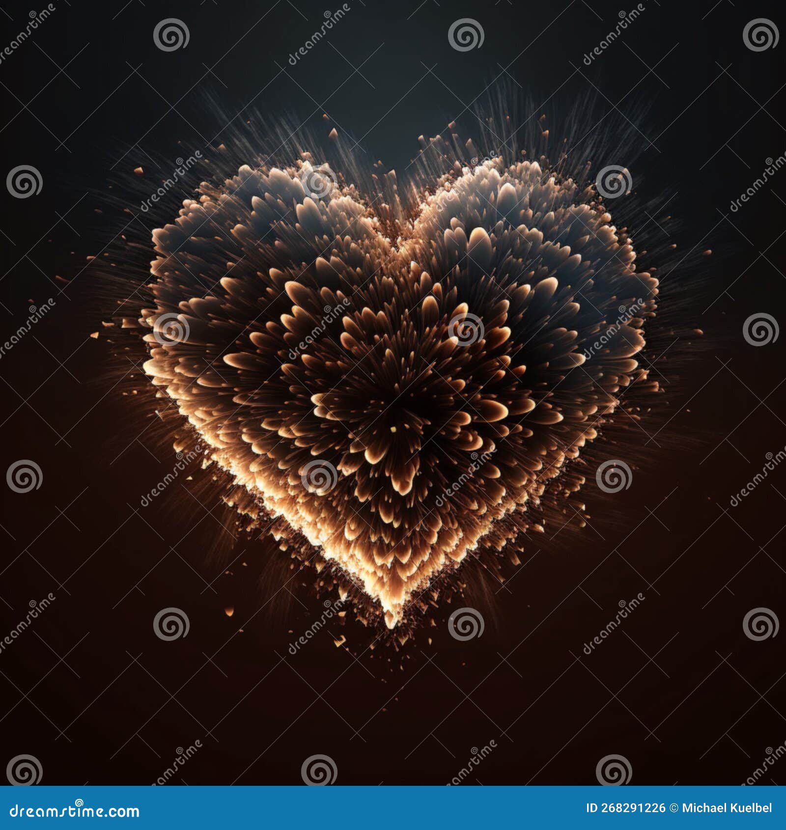 Firework with the Shape of a Heart Stock Illustration - Illustration of ...