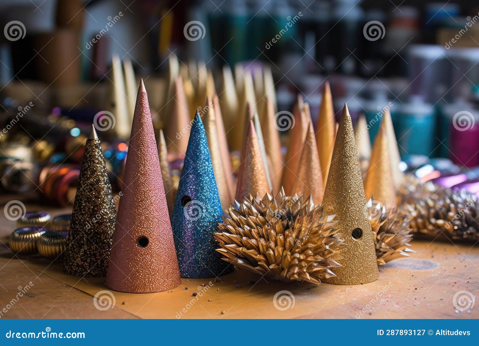 Firework Shells Being Assembled on a Table Stock Illustration ...