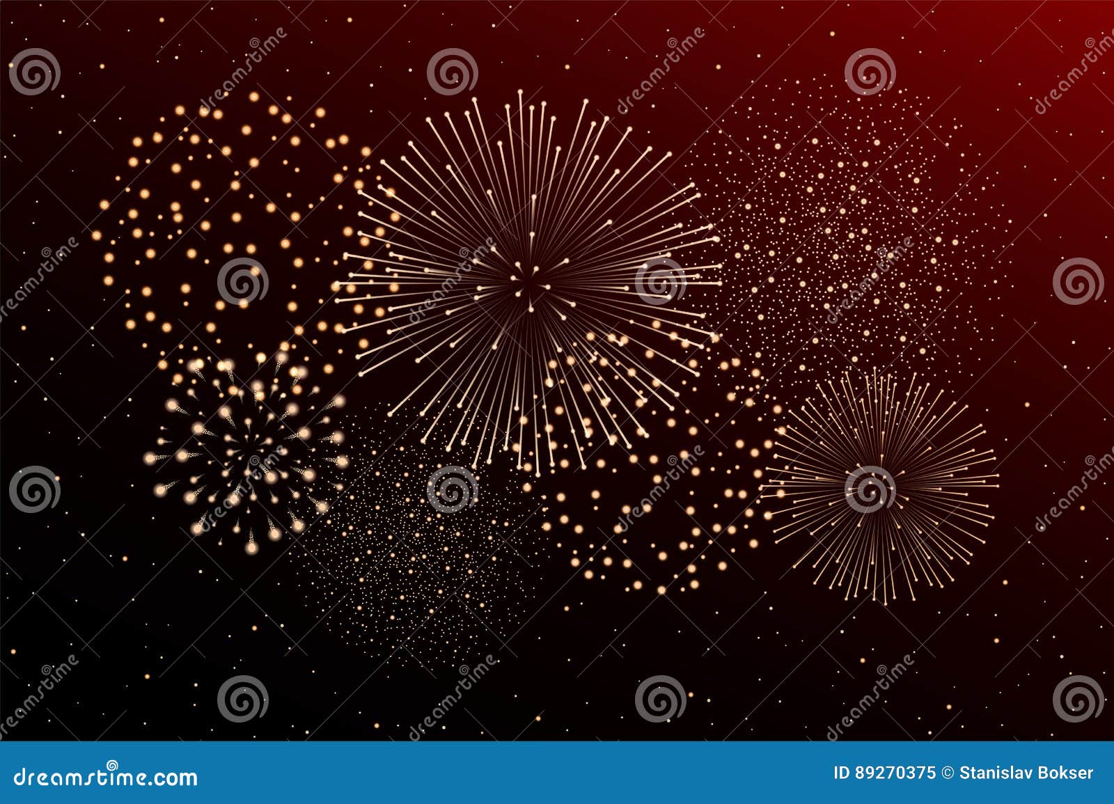 Firework Show Isolated On Transparent Background. Independence Day ...