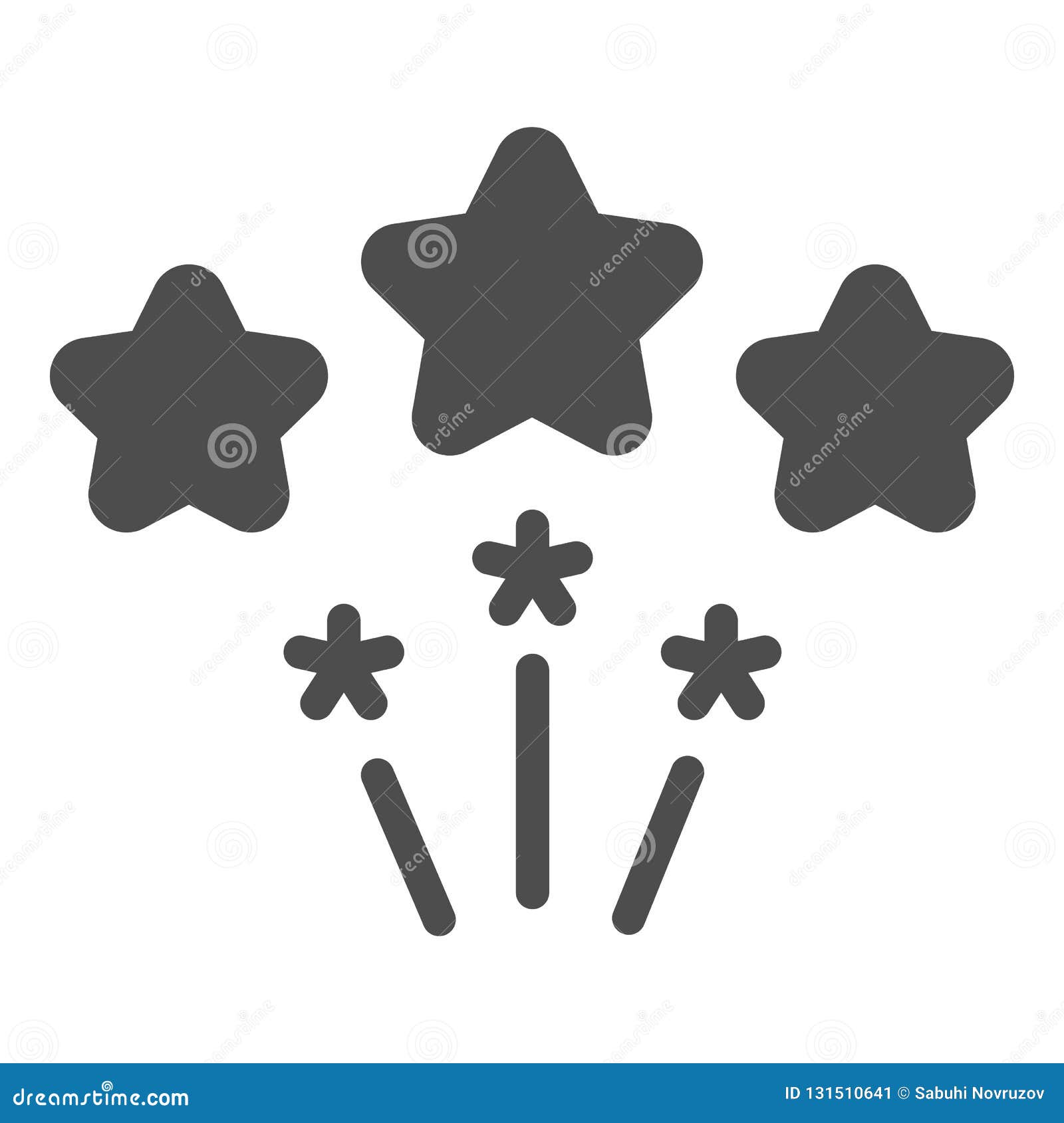 Firework Solid Icon. Stars Firework Vector Illustration Isolated on ...