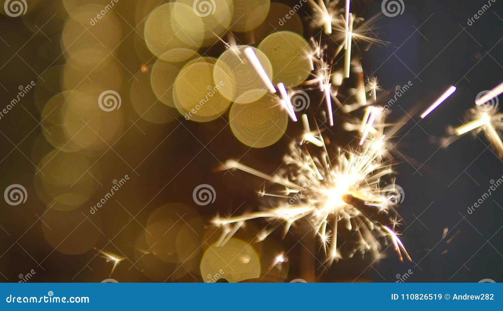 Firework Sparkler Burning with Lights in Background Stock Image - Image ...