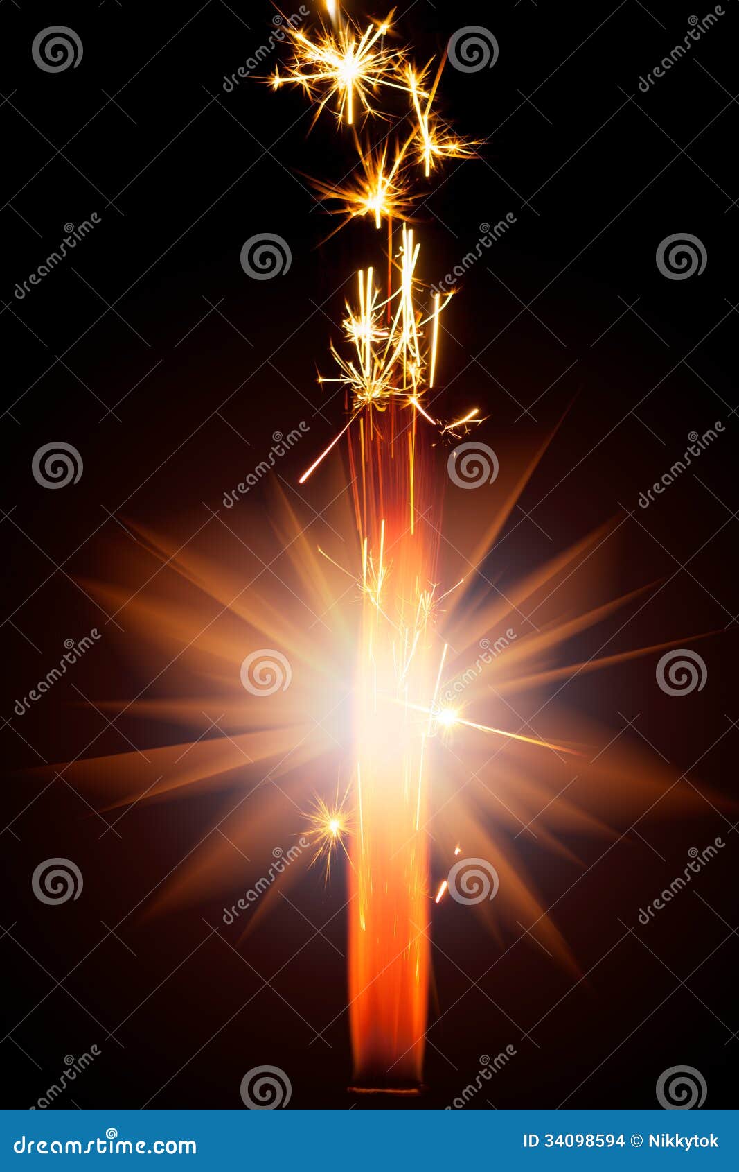 Firework sparkler stock photo. Image of glowing, orange - 34098594