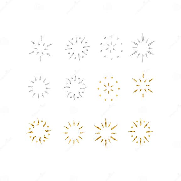 Firework Sparkling Vector Firework Sparkling Collection Sets Stock ...