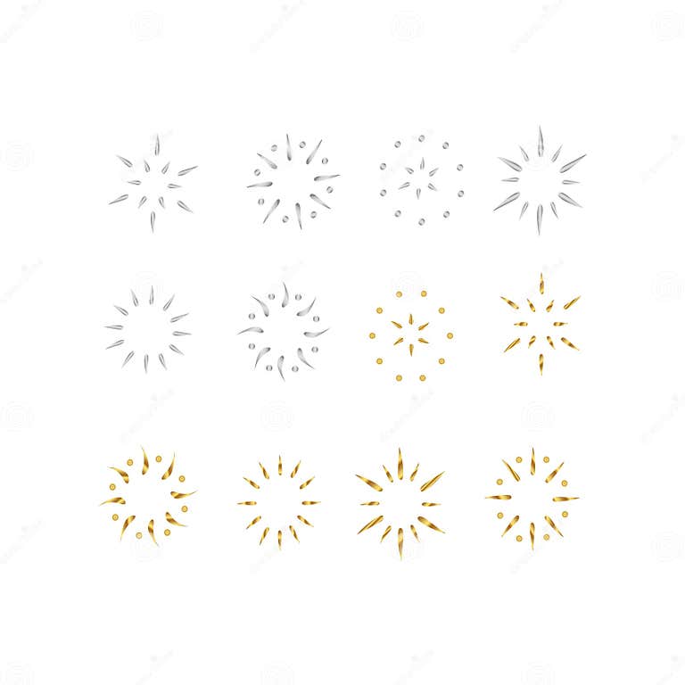 Firework Sparkling Vector Firework Sparkling Collection Sets Stock ...
