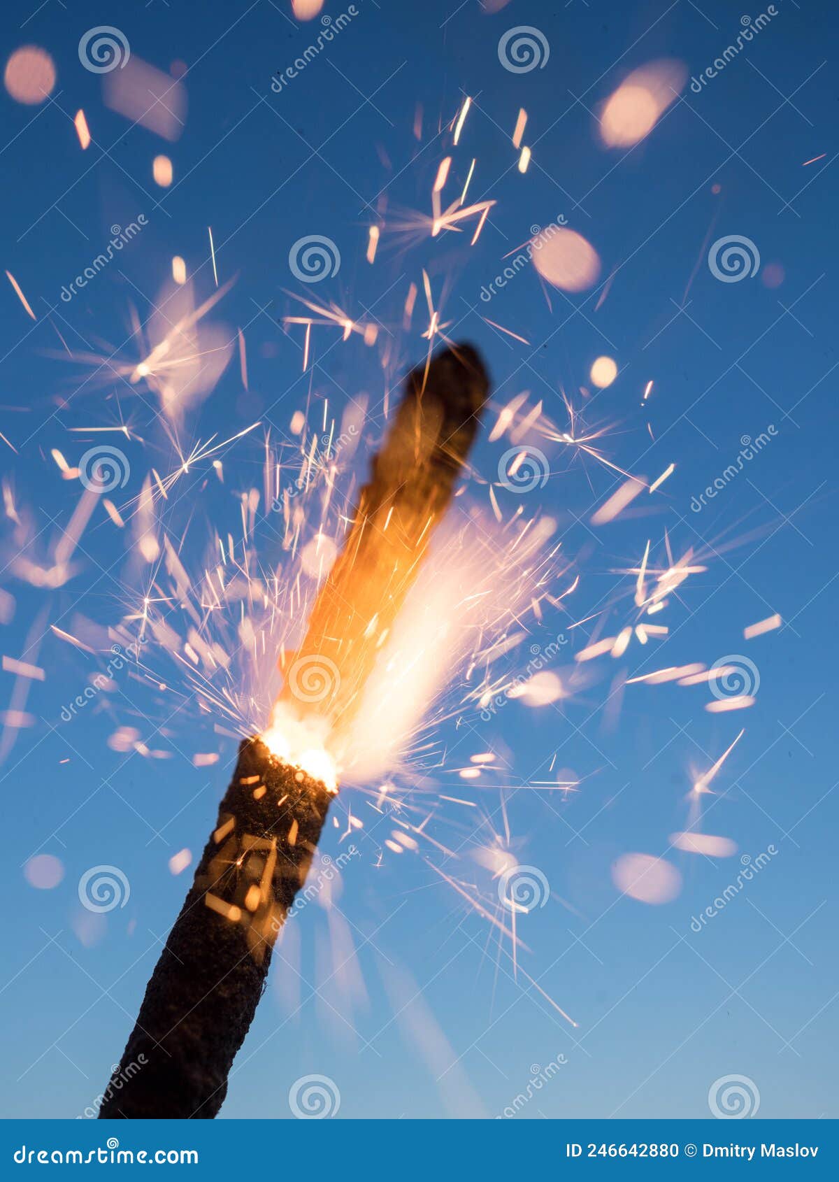 Firework sparks closeup stock photo. Image of black - 246642880