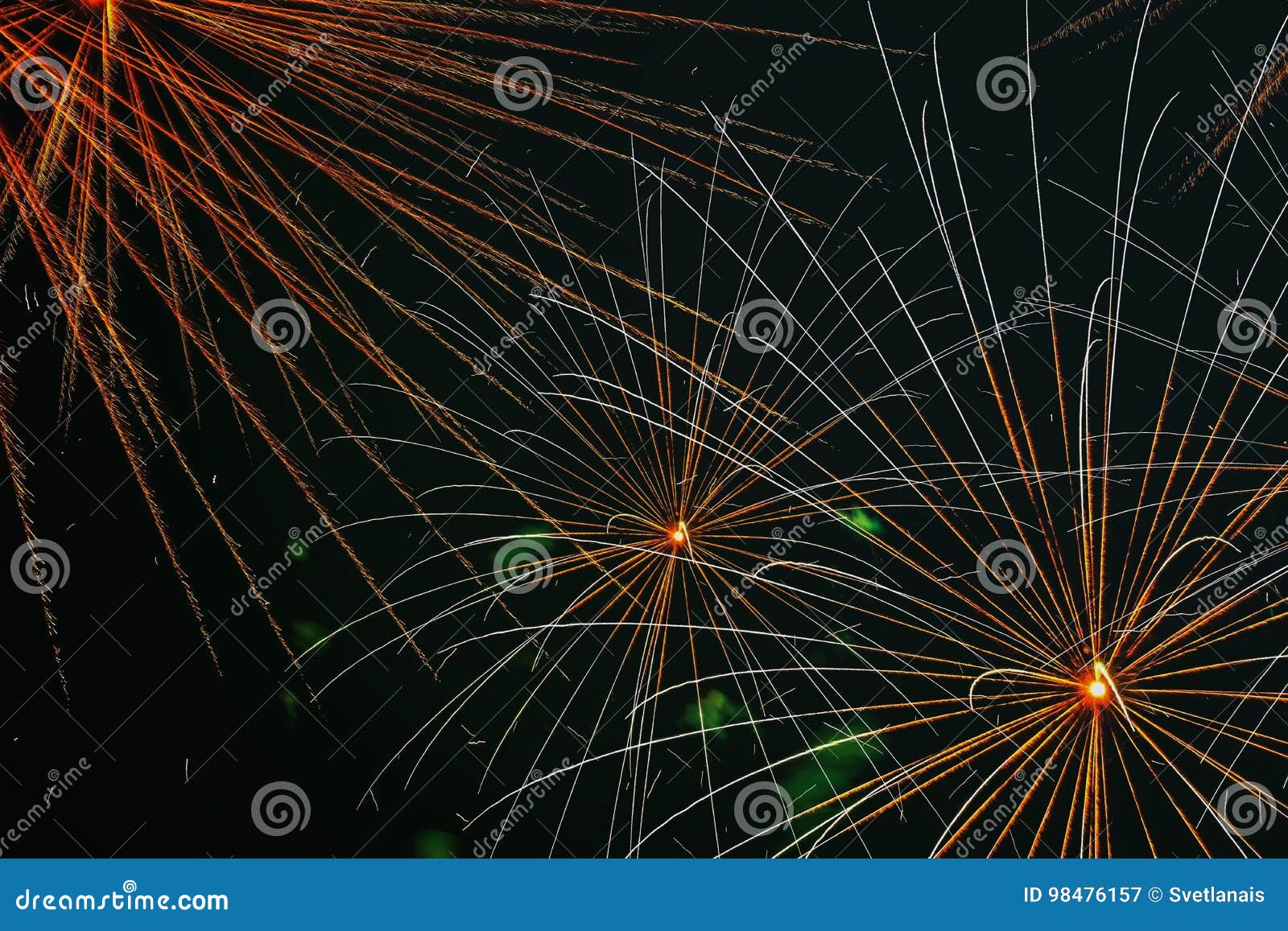 Firework with Spider Effect. Appears in the Sky As a Series of Radial ...