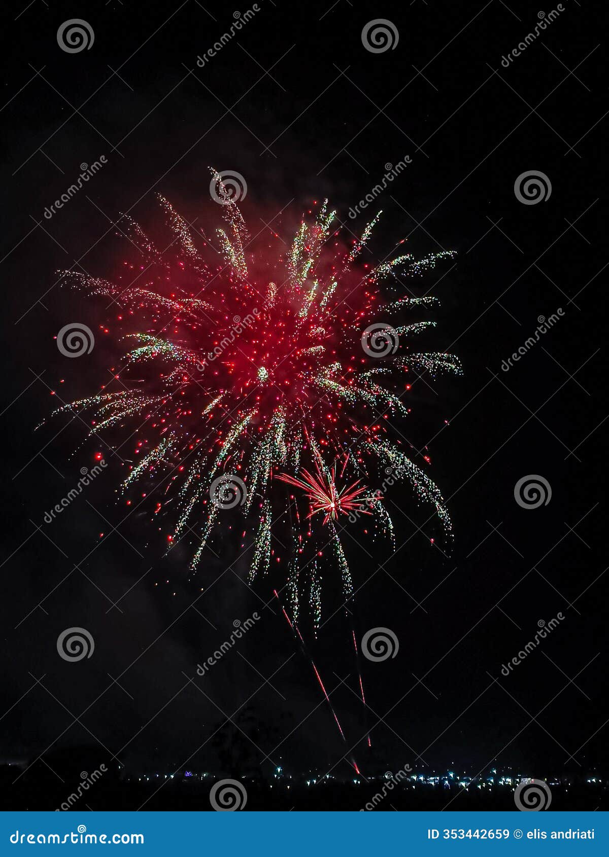 Firework Start at Plumbon Cirebon Night Sky Stock Image - Image of ...