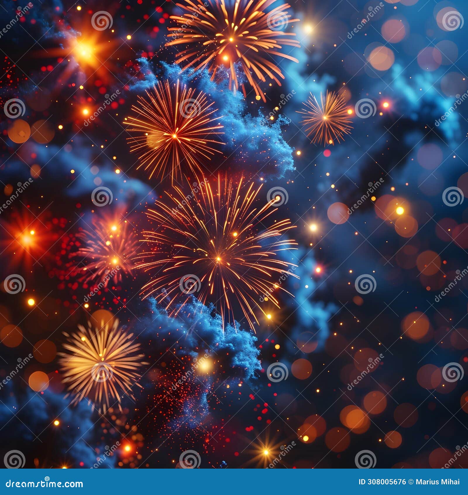 Fireworks of Various Colors Bursting Against a Black Background Stock ...