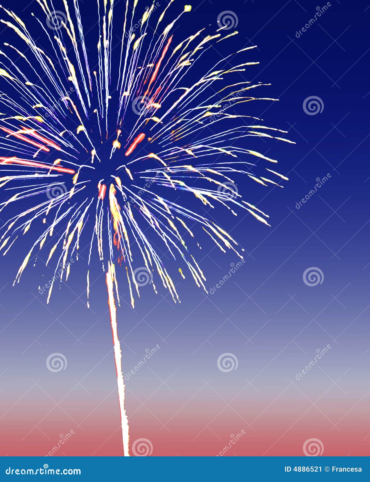 Firework at sunset stock illustration. Illustration of explosion - 4886521