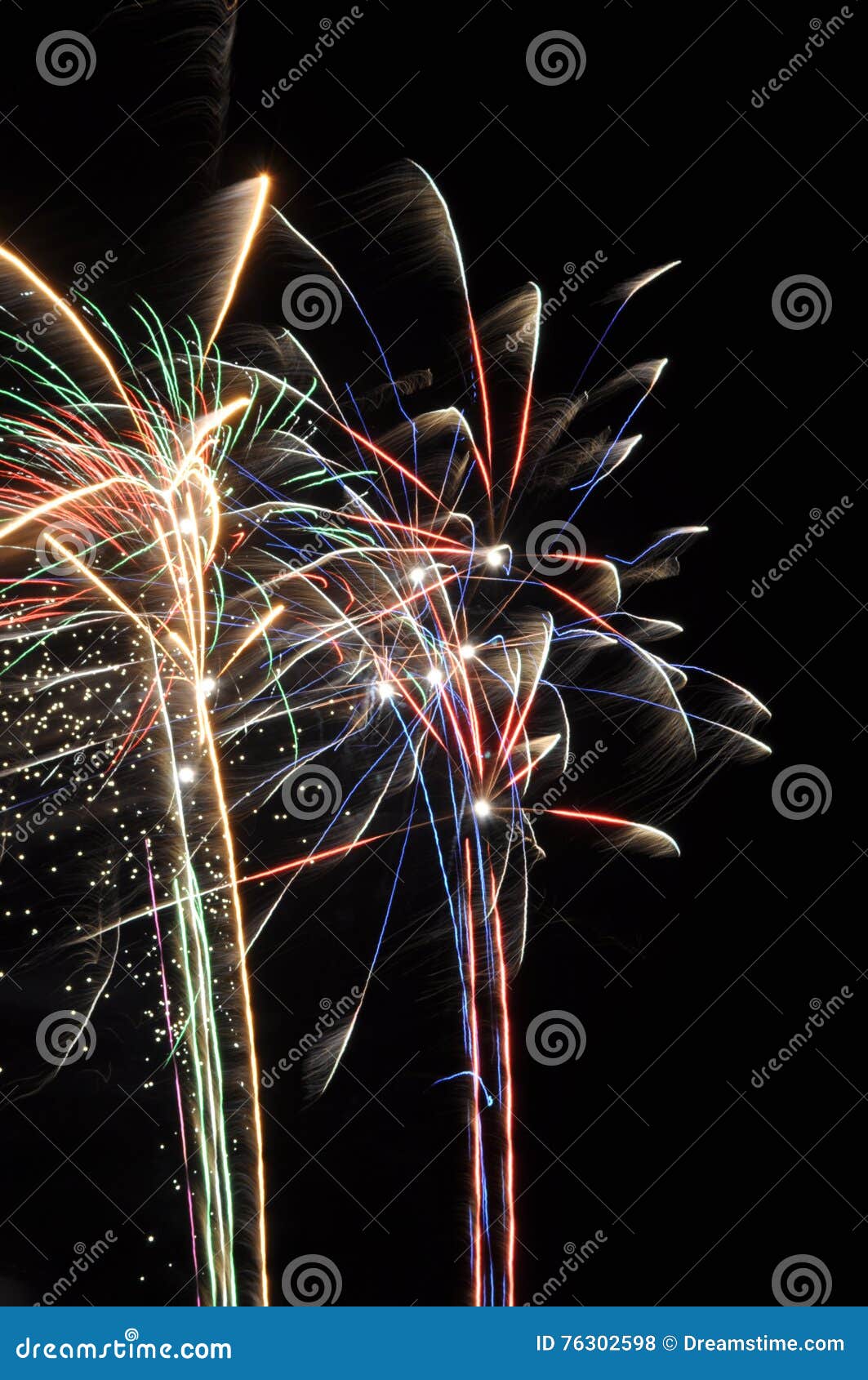 Firework stock photo. Image of pastel, silhouette, trails - 76302598