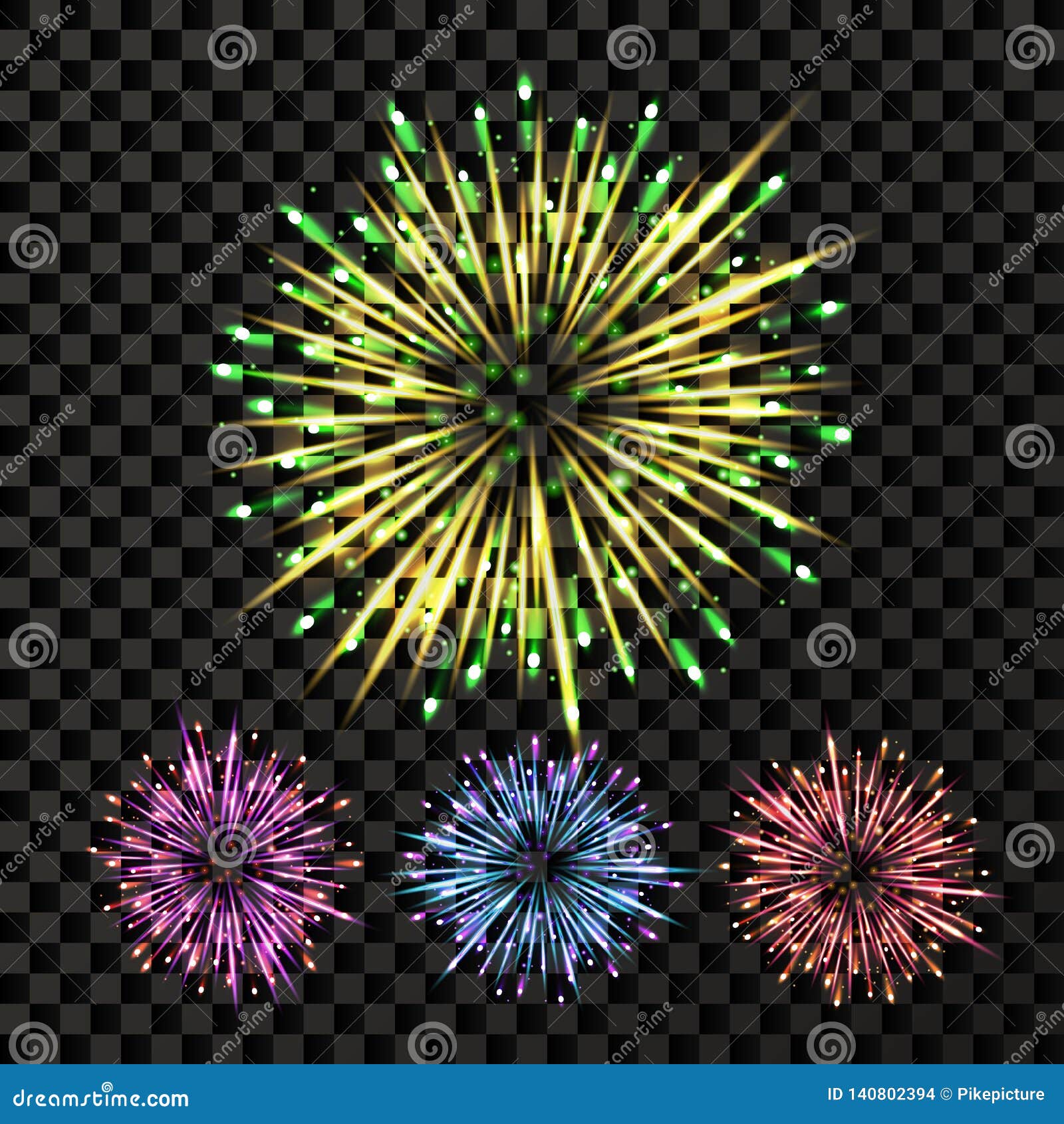 Firework Vector. Bright Pyrotechnic Petard Rocket. Isolated on ...