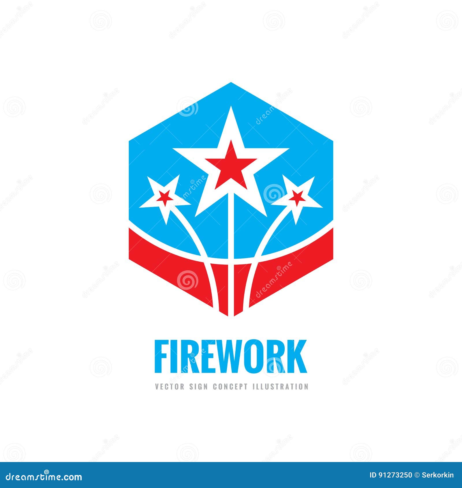 Firework - Vector Logo Template Concept Illustration. Abstract Stars ...