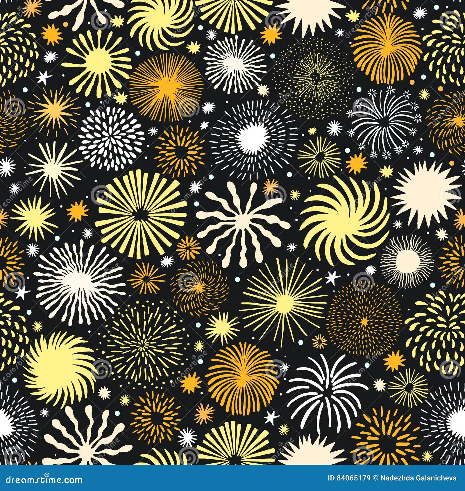 Firework Vector Seamless Pattern. Holiday Star Stock Vector ...