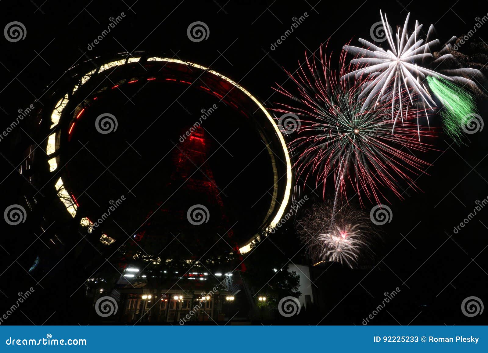Firework in Vienna Prater stock image. Image of arbeit - 92225233