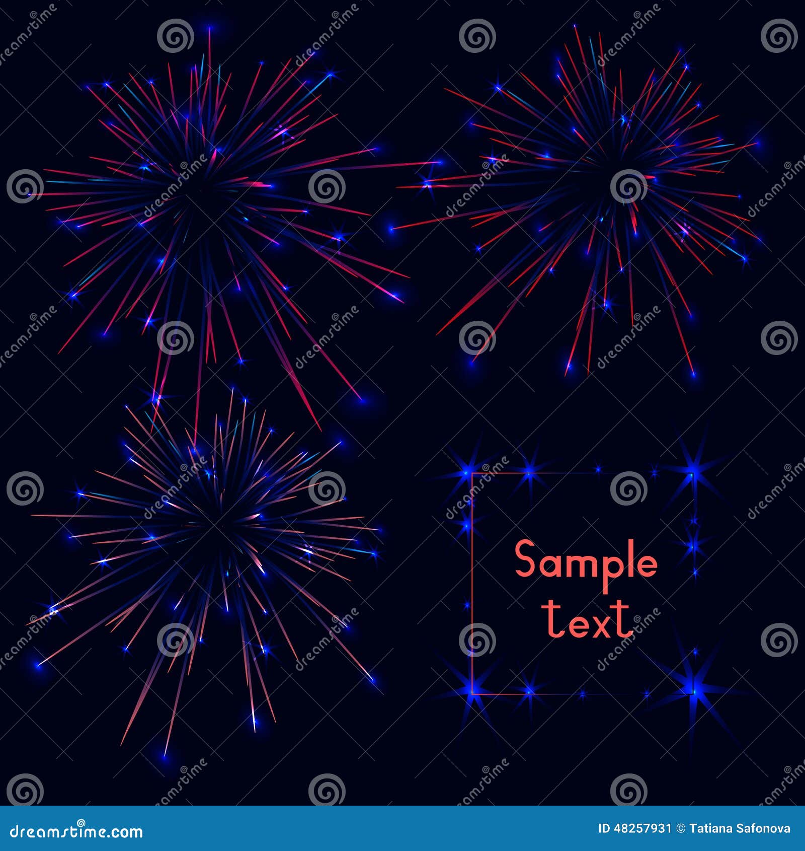 Firework. Webside Header or Banner Set. Illustration Stock Vector ...