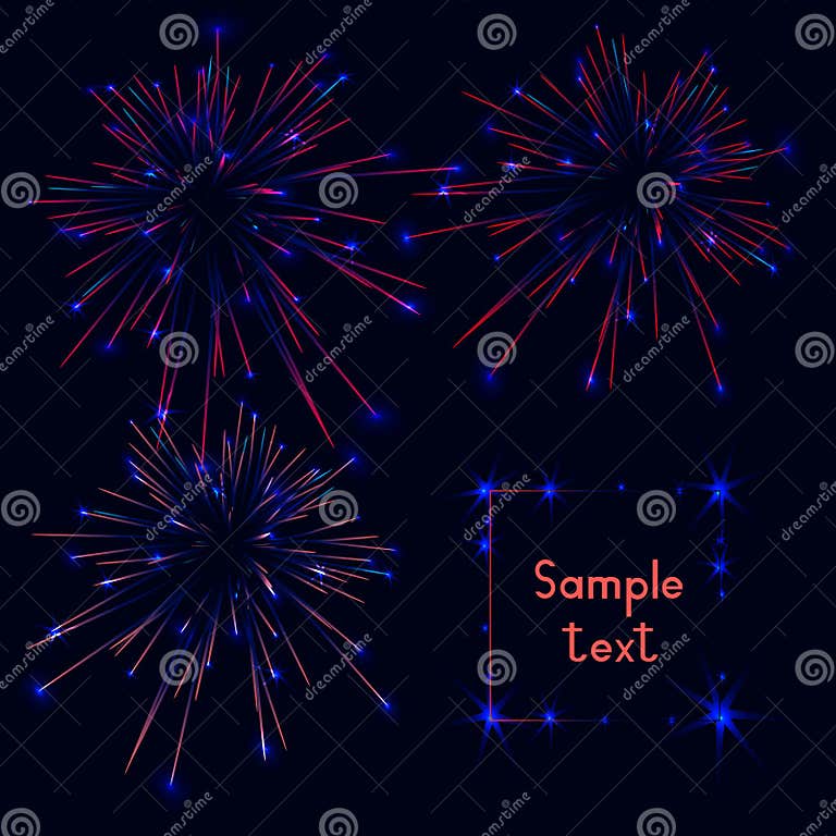 Firework. Webside Header or Banner Set. Illustration Stock Vector ...