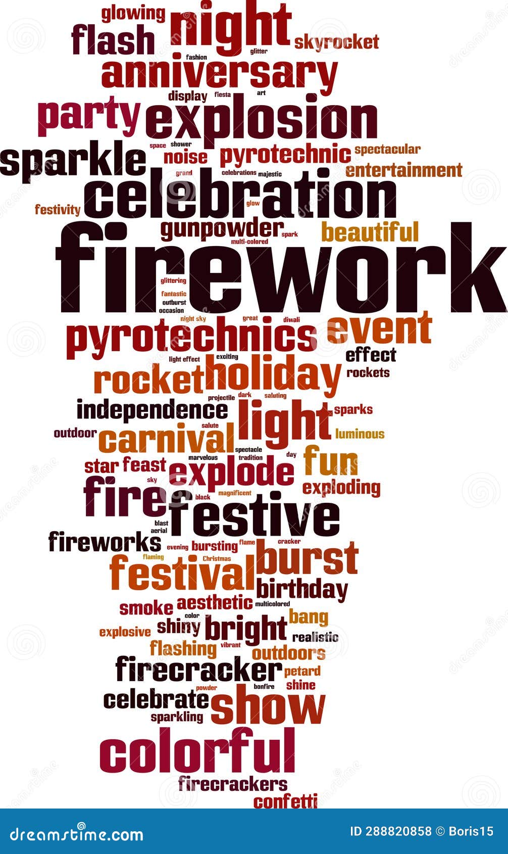 Firework word cloud stock illustration. Illustration of explosion ...
