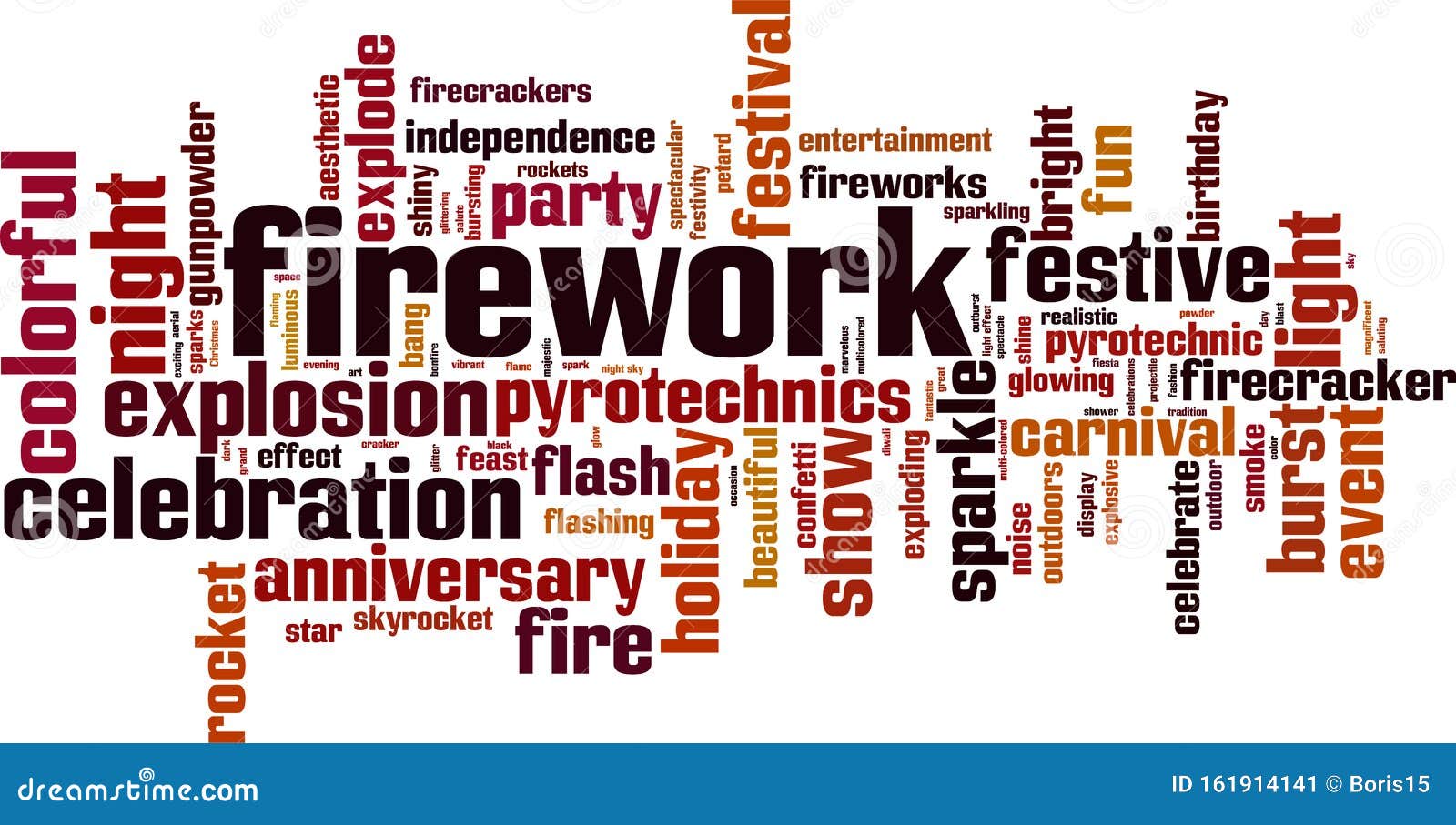 Firework word cloud stock vector. Illustration of carnival - 161914141