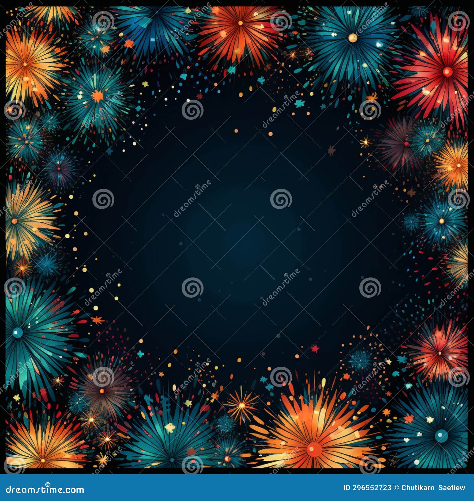 Background Fireworks Frame , AIgenerated Stock Illustration ...