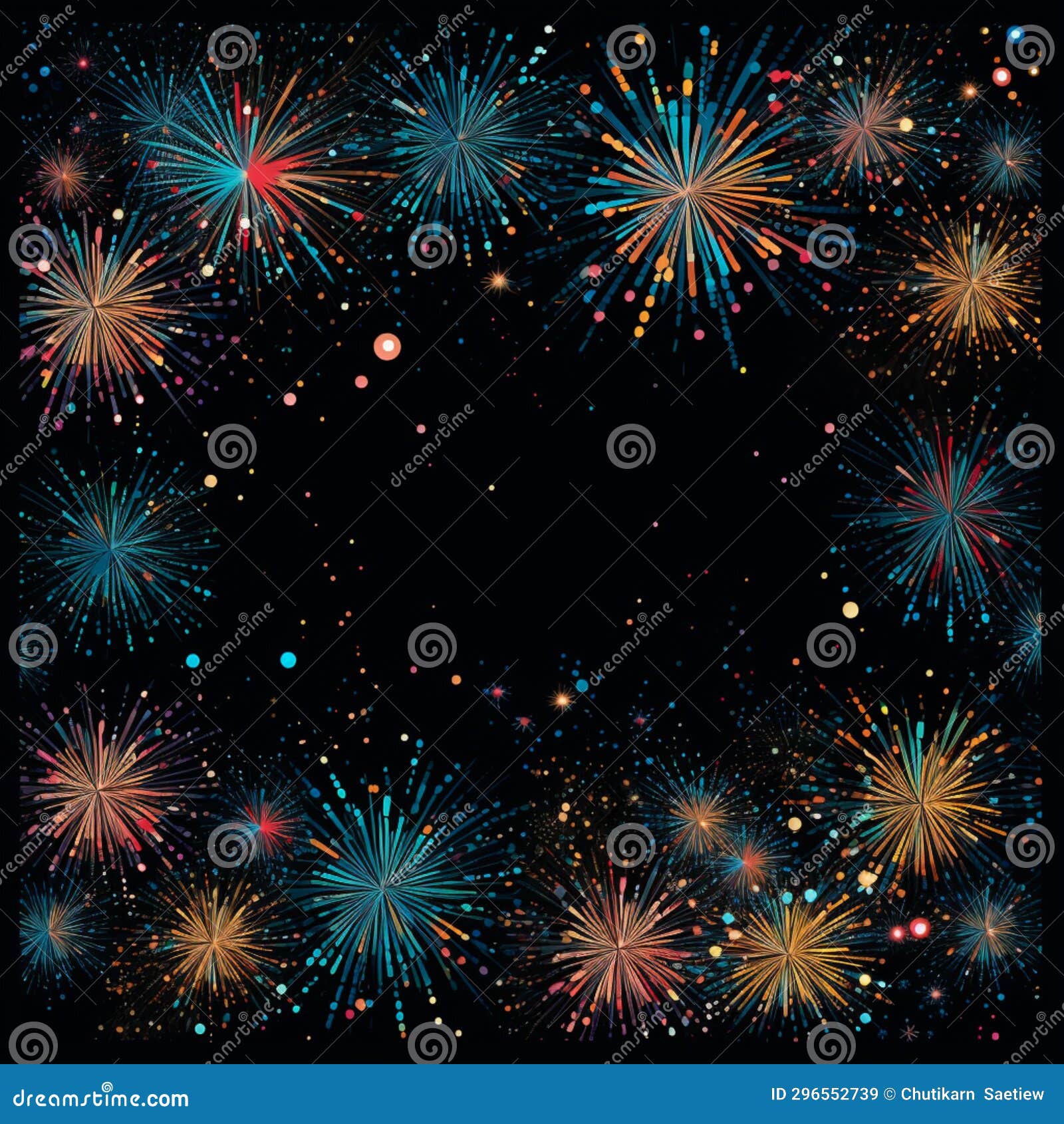 Background Fireworks Frame , AIgenerated Stock Illustration ...