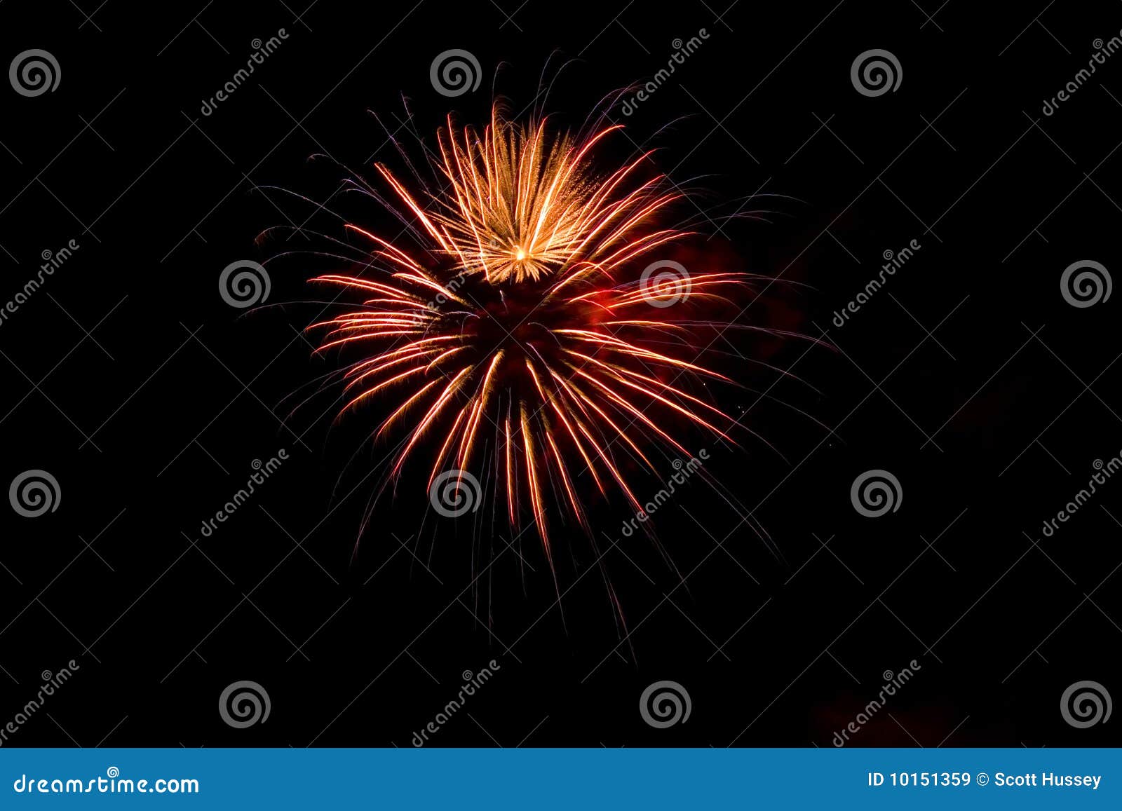 Orange Fireworks Show 4th Of July Royalty-Free Stock Photography ...