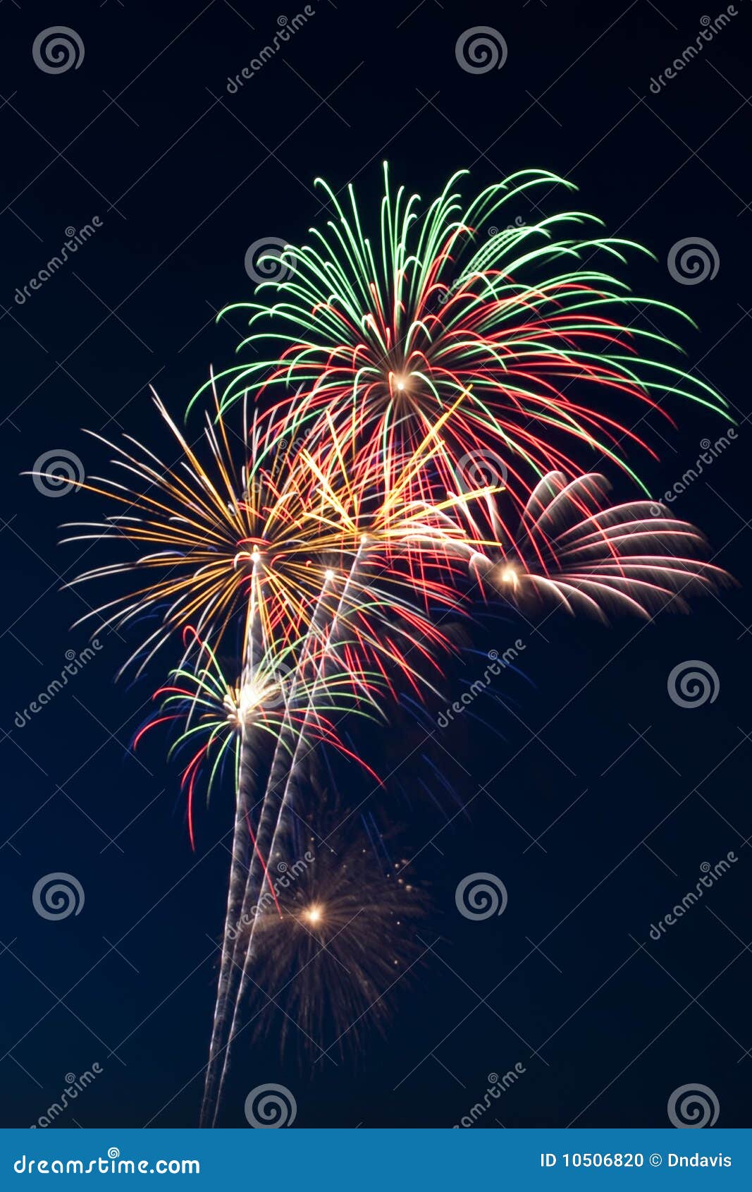 Beautiful Fireworks Display Lights Up the Nighttime Sky Stock Photo ...