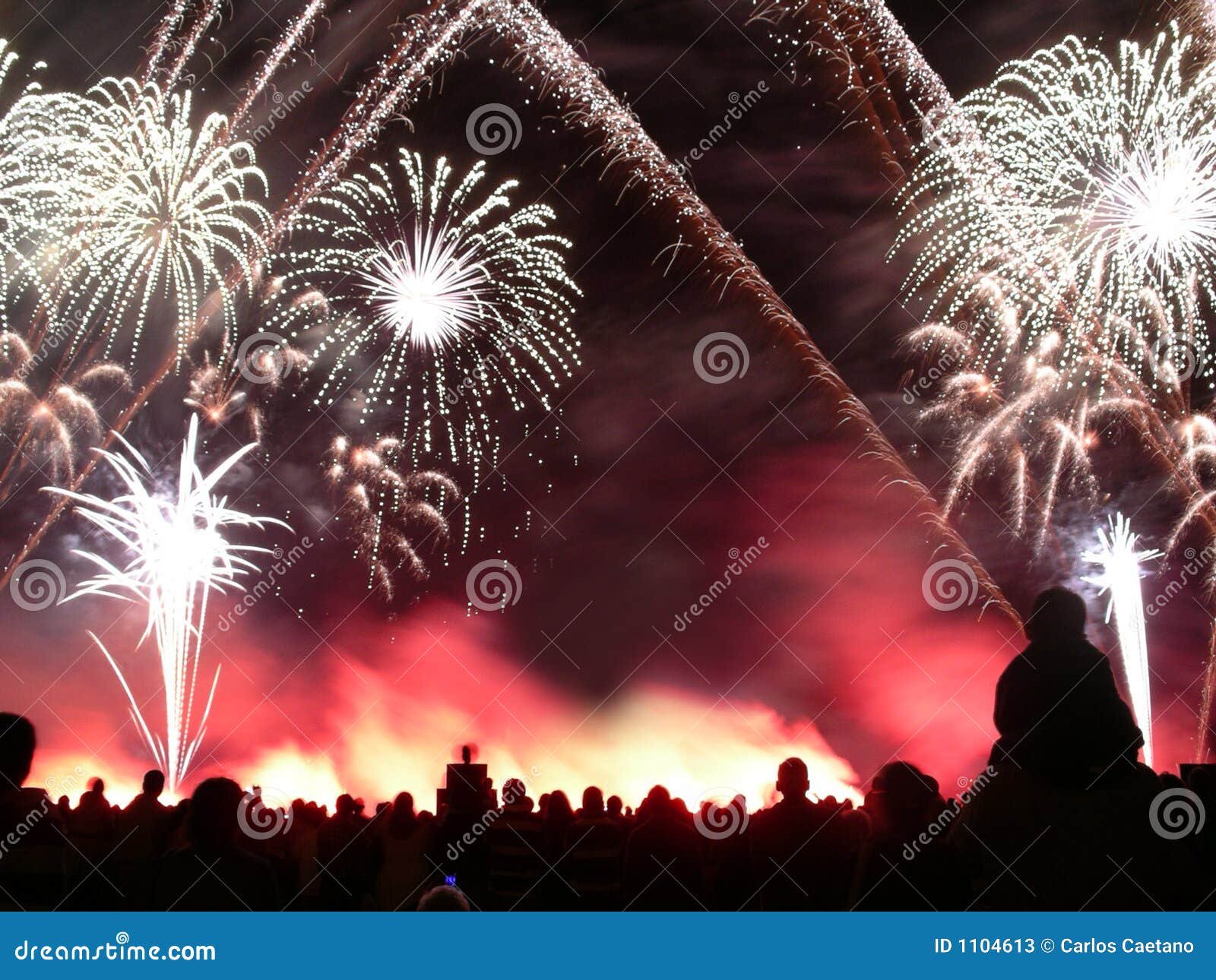 Fireworks stock image. Image of silhouettes, fire, loudness - 1104613