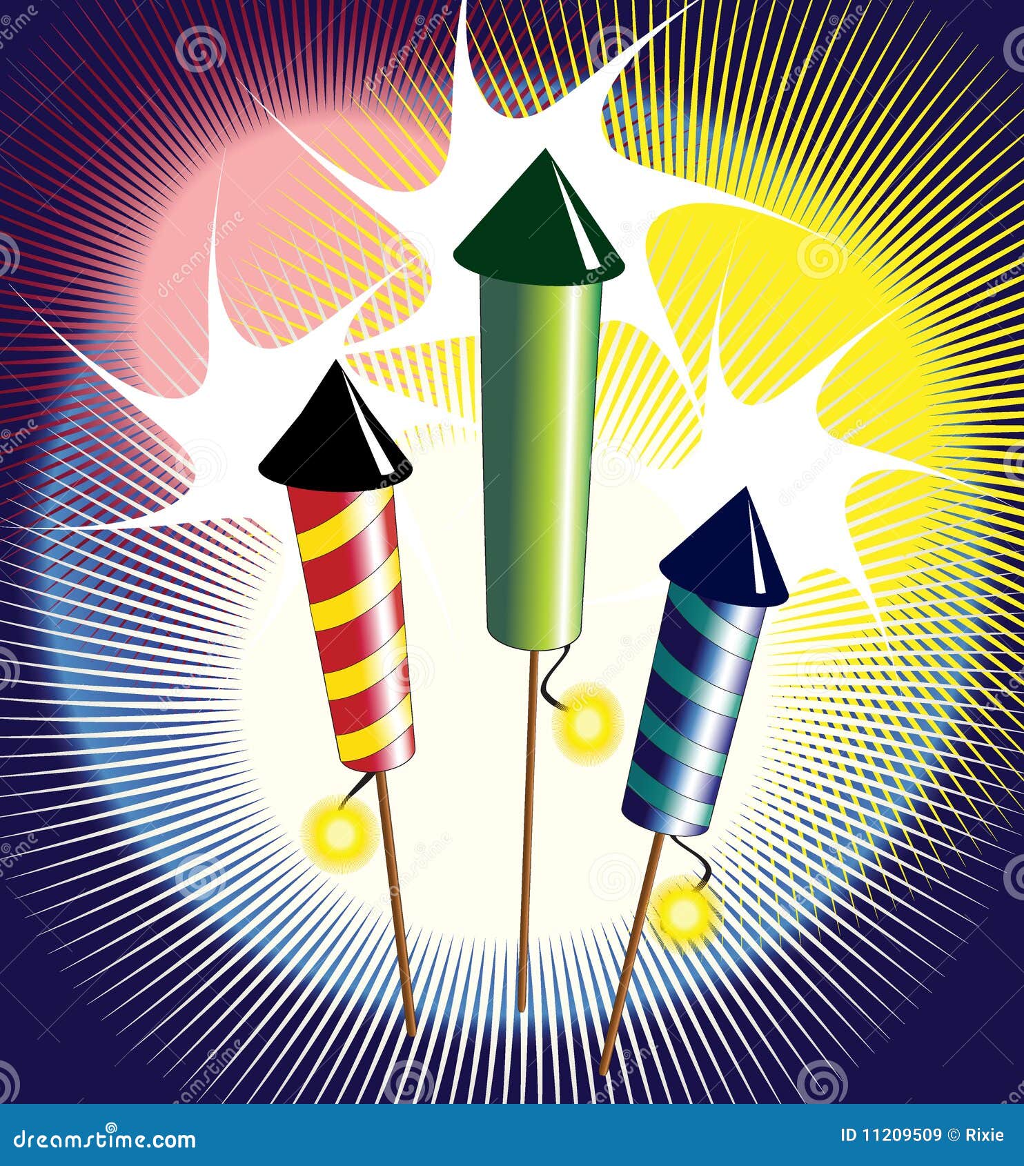 Fireworks stock vector. Illustration of explode, display - 11209509