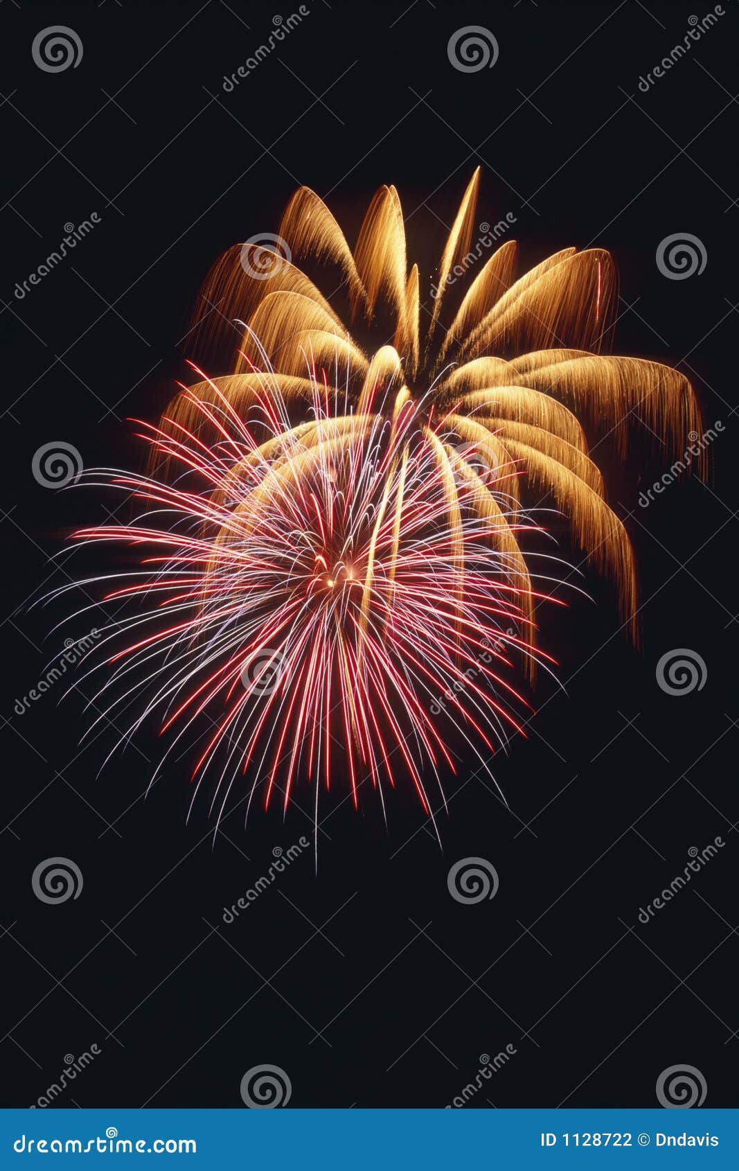 Beautiful Fireworks Display Lights Up the Nighttime Sky Stock Photo ...