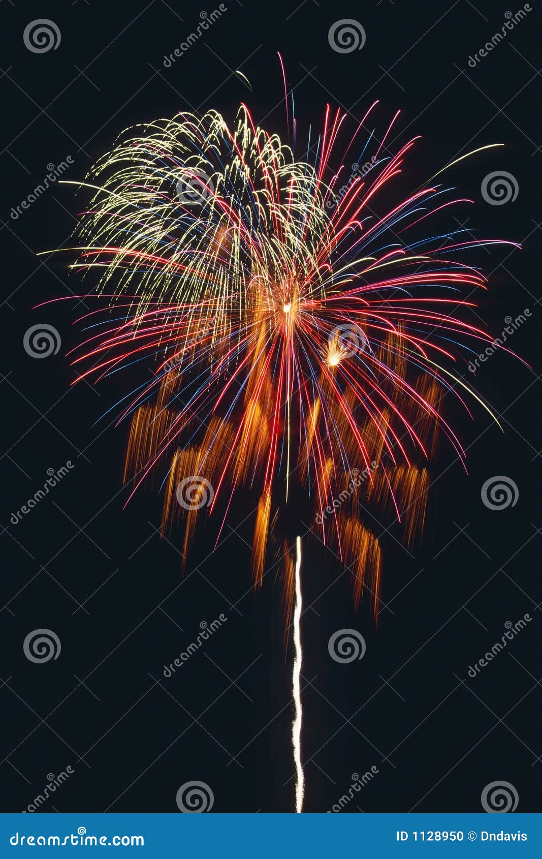 Beautiful Fireworks Display Lights Up The Nighttime Sky Stock ...