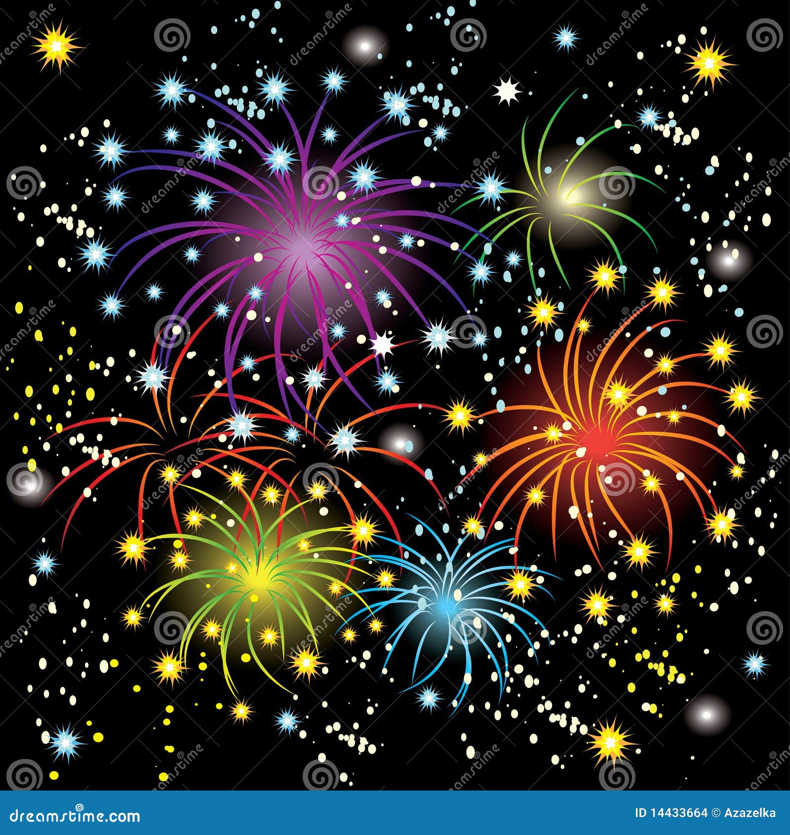 Fireworks stock vector. Illustration of firework, pyrotechnics - 14433664