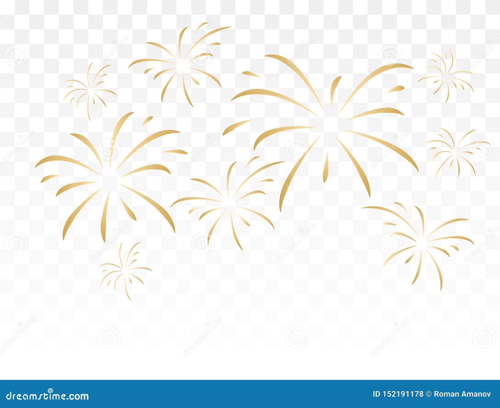 Gold Fireworks Vector Illustration Stock Vector - Illustration of ...