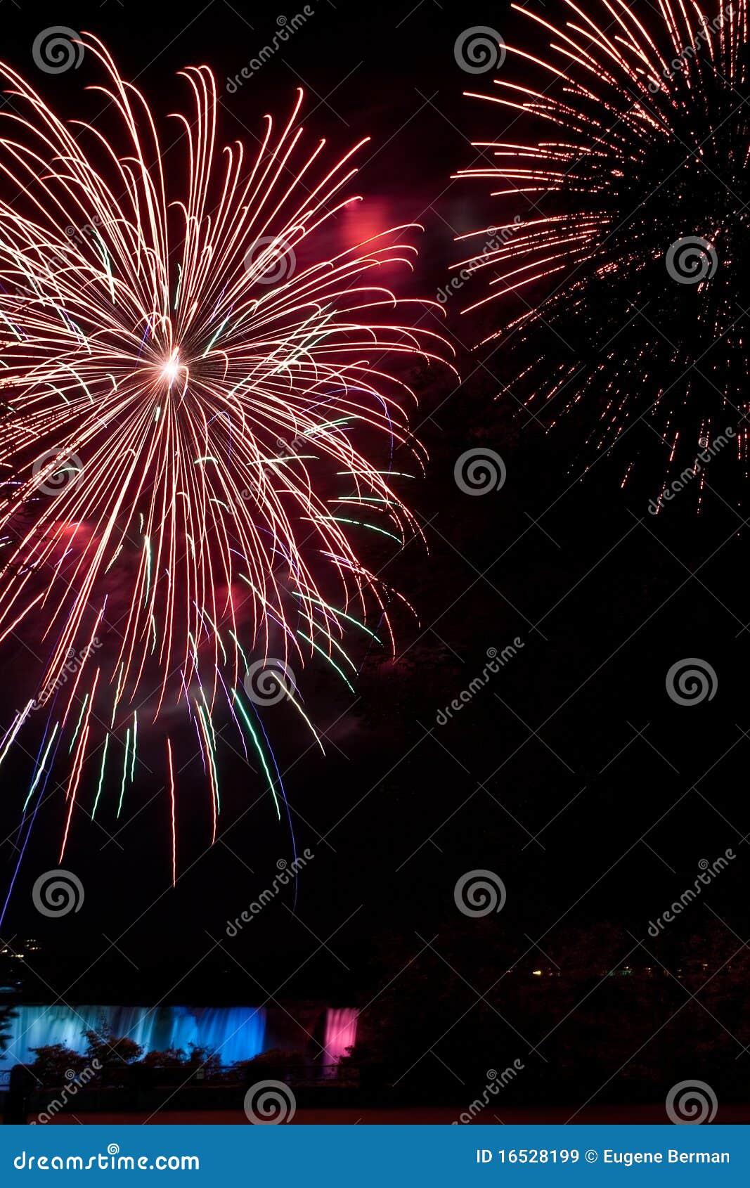 Fireworks stock image. Image of colorful, waterfall, river - 16528199