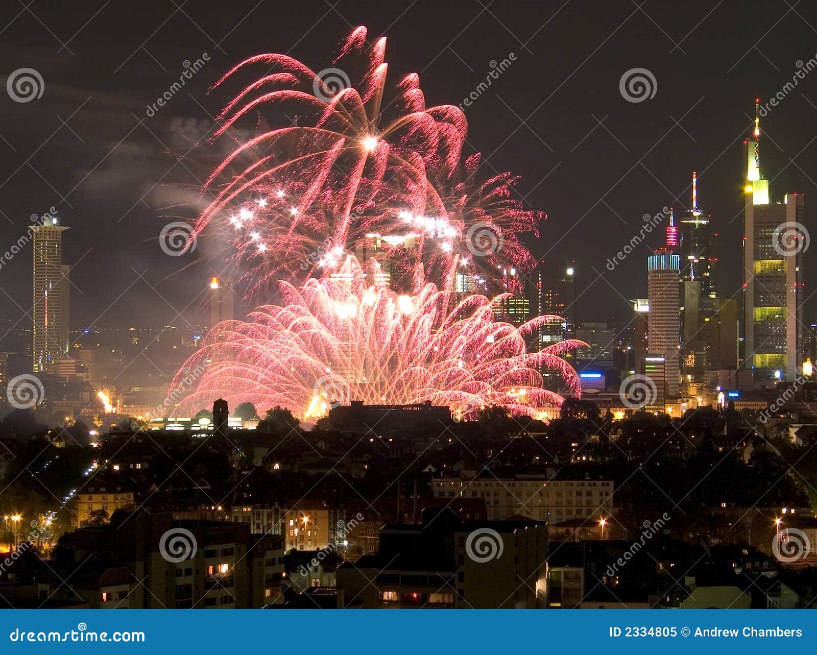 Fireworks stock image. Image of city, skyscraper, display - 2334805