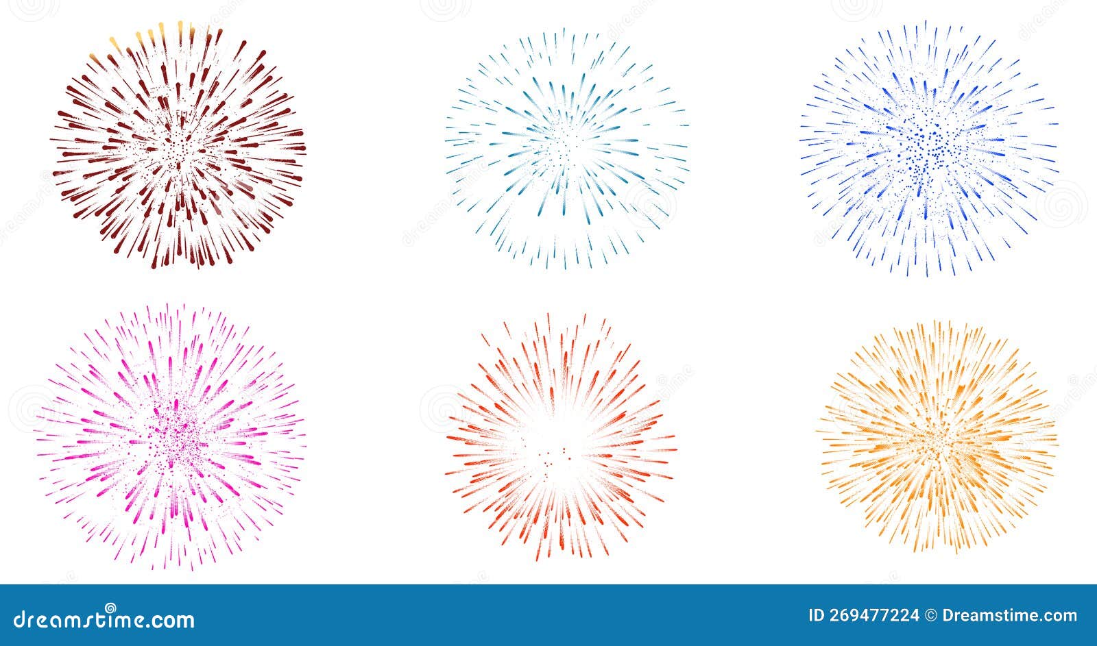 Fireworks Elements Animation Set on Transparent Background Stock Vector ...